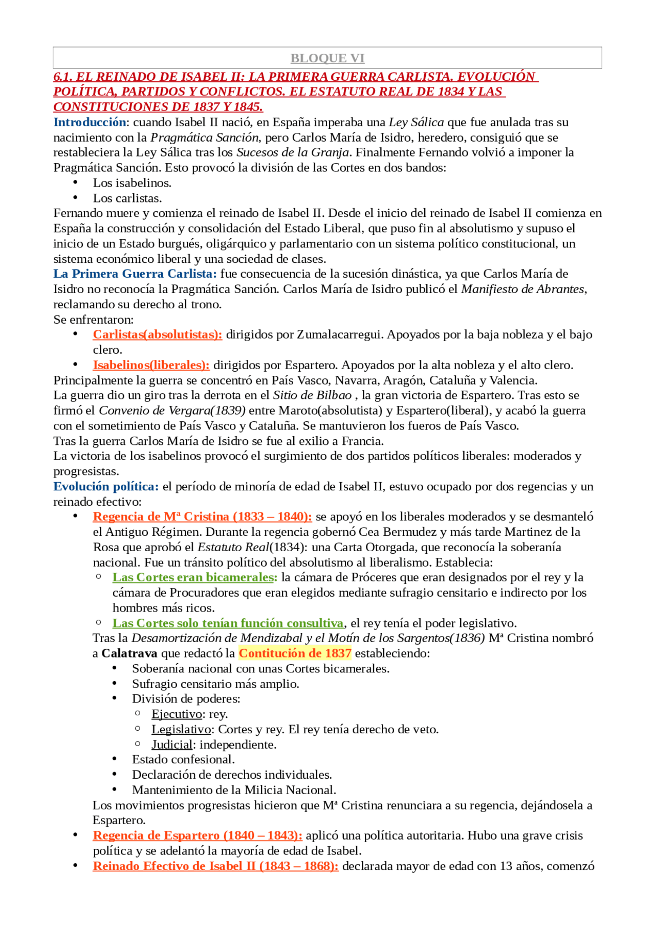 Bloque 6 De Historia De España Resúmenes De Historia De España Docsity
