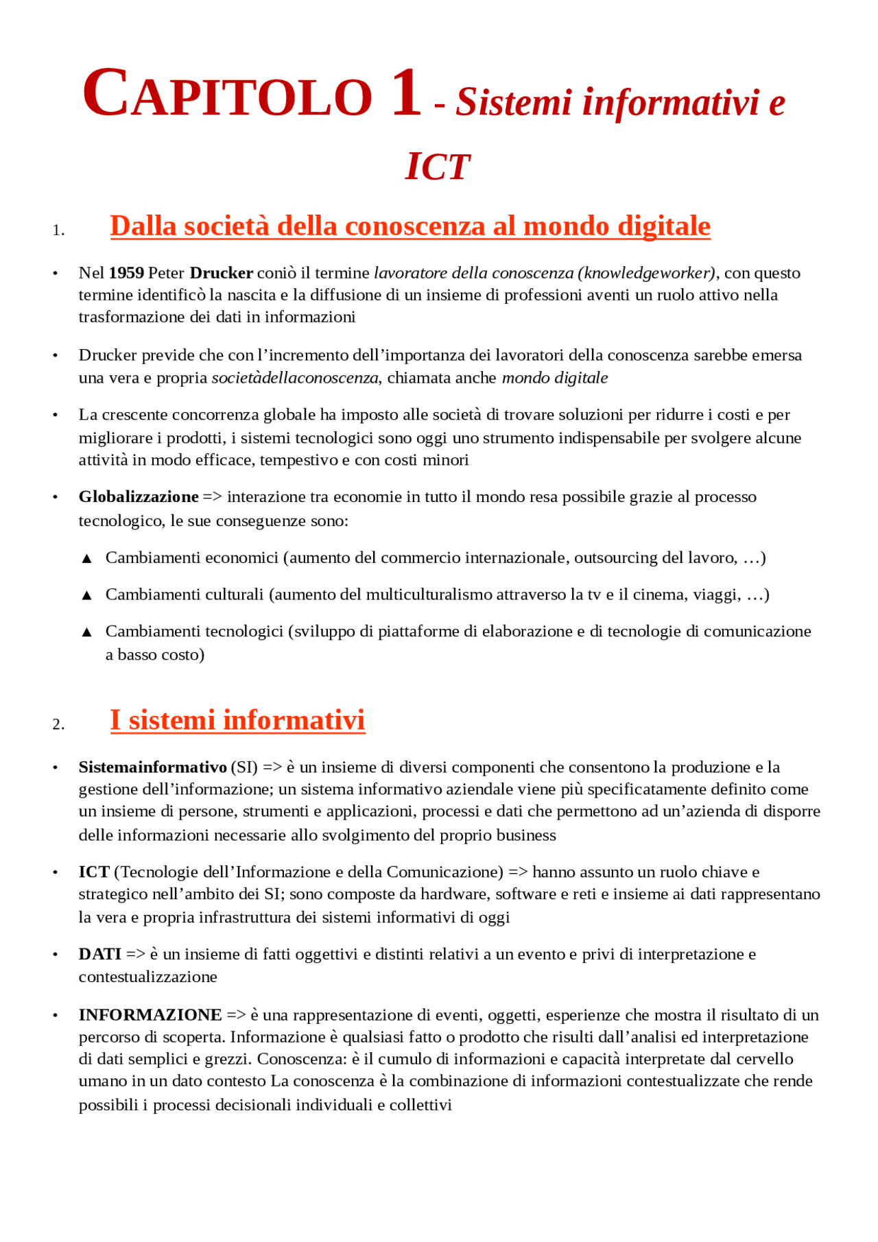 Ict Riassunto Capitolo 1 Docsity