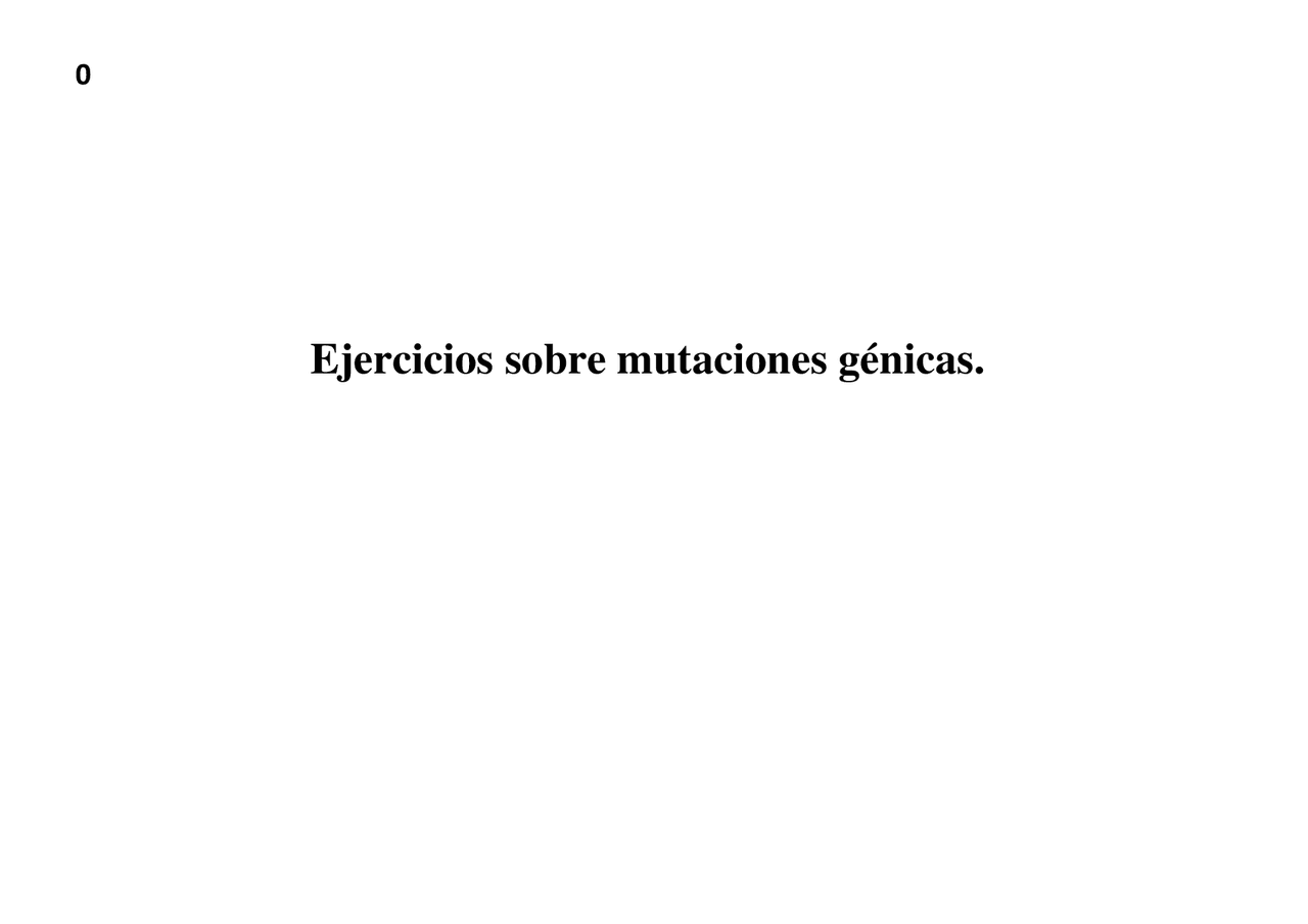 Ejercicios Sobre Mutaciones Génicas Ejercicios De Biología Docsity
