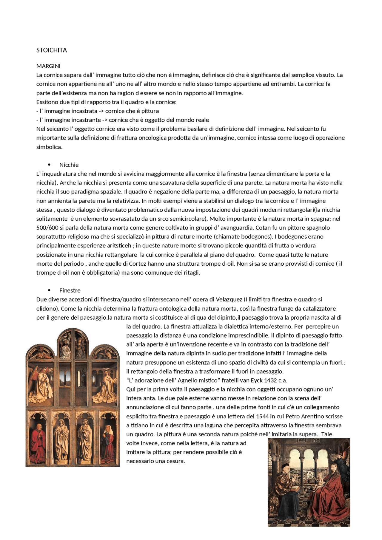 Stoichita L’invenzione del quadro | Study notes of History of Art | Docsity