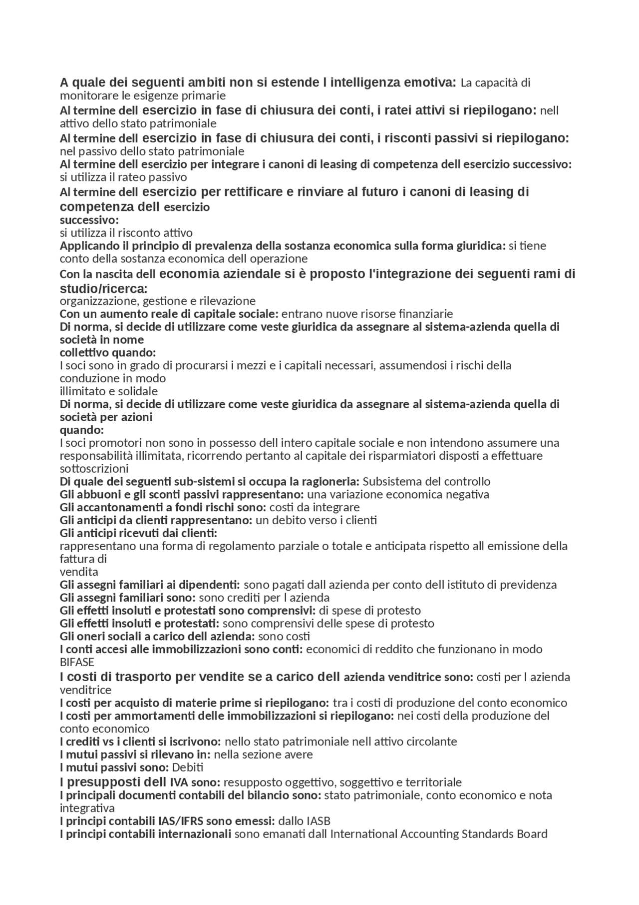 Metodologie E Determinazioni Quantitative Dazienda Pegaso Docsity