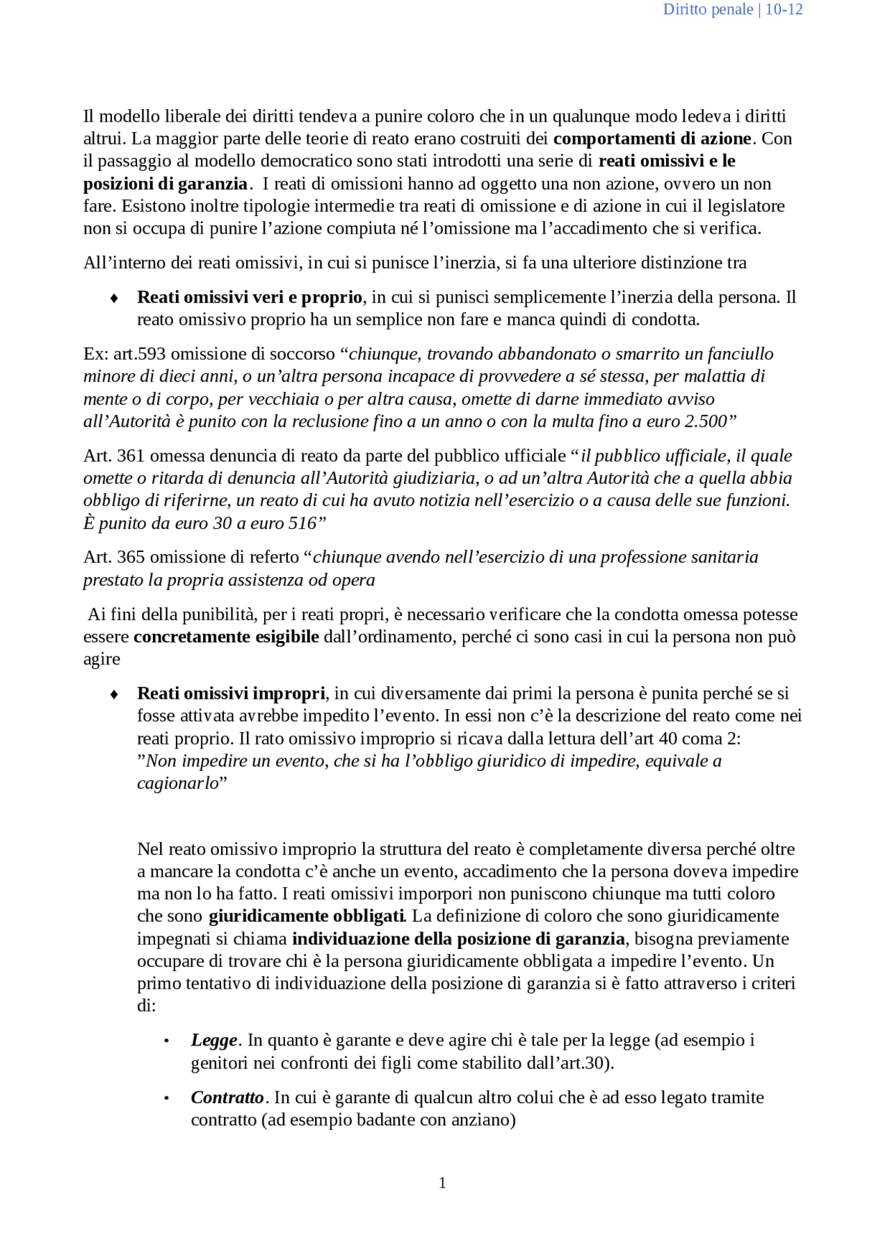 Diritto Penale Prof De Martino Docsity