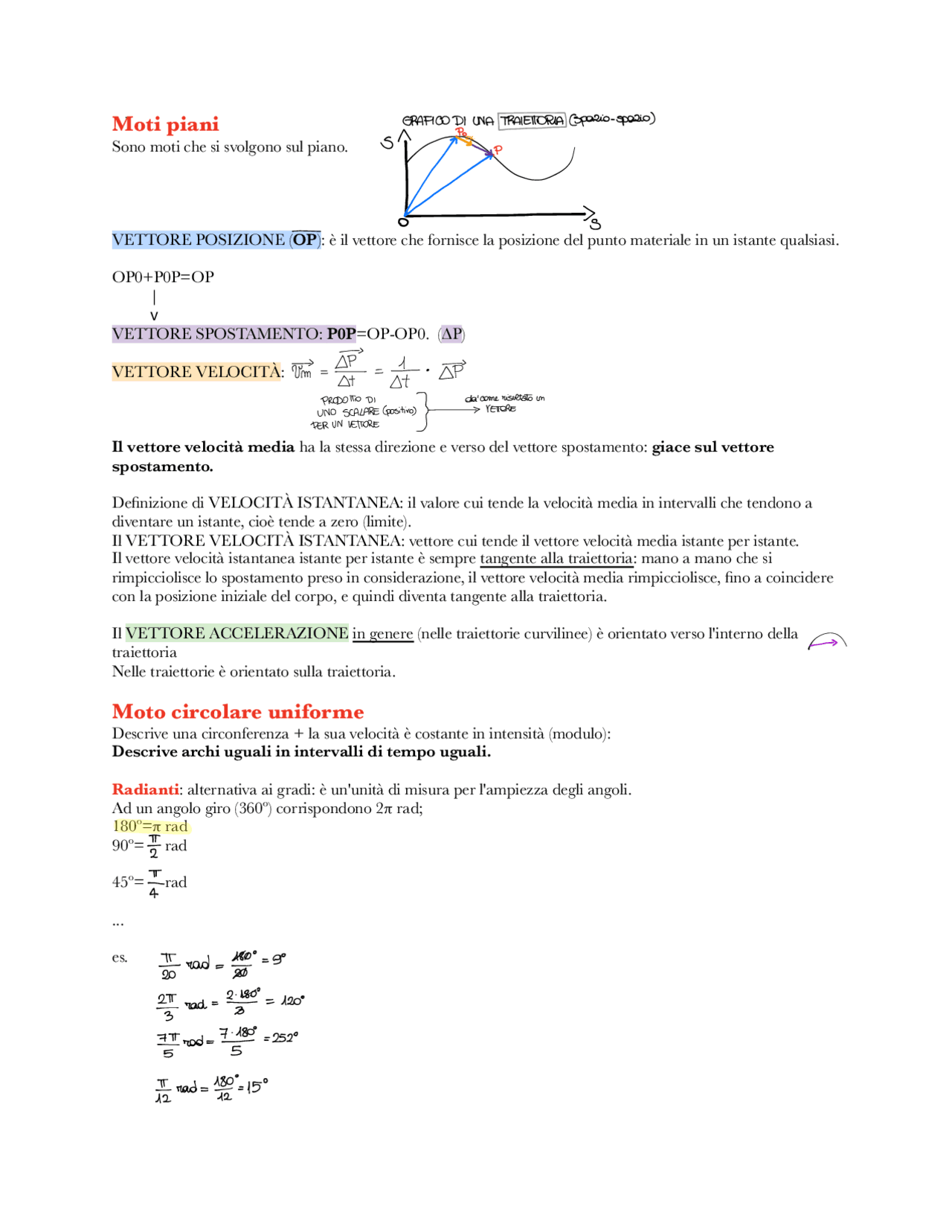 Moti Piani Appunti Di Fisica Docsity