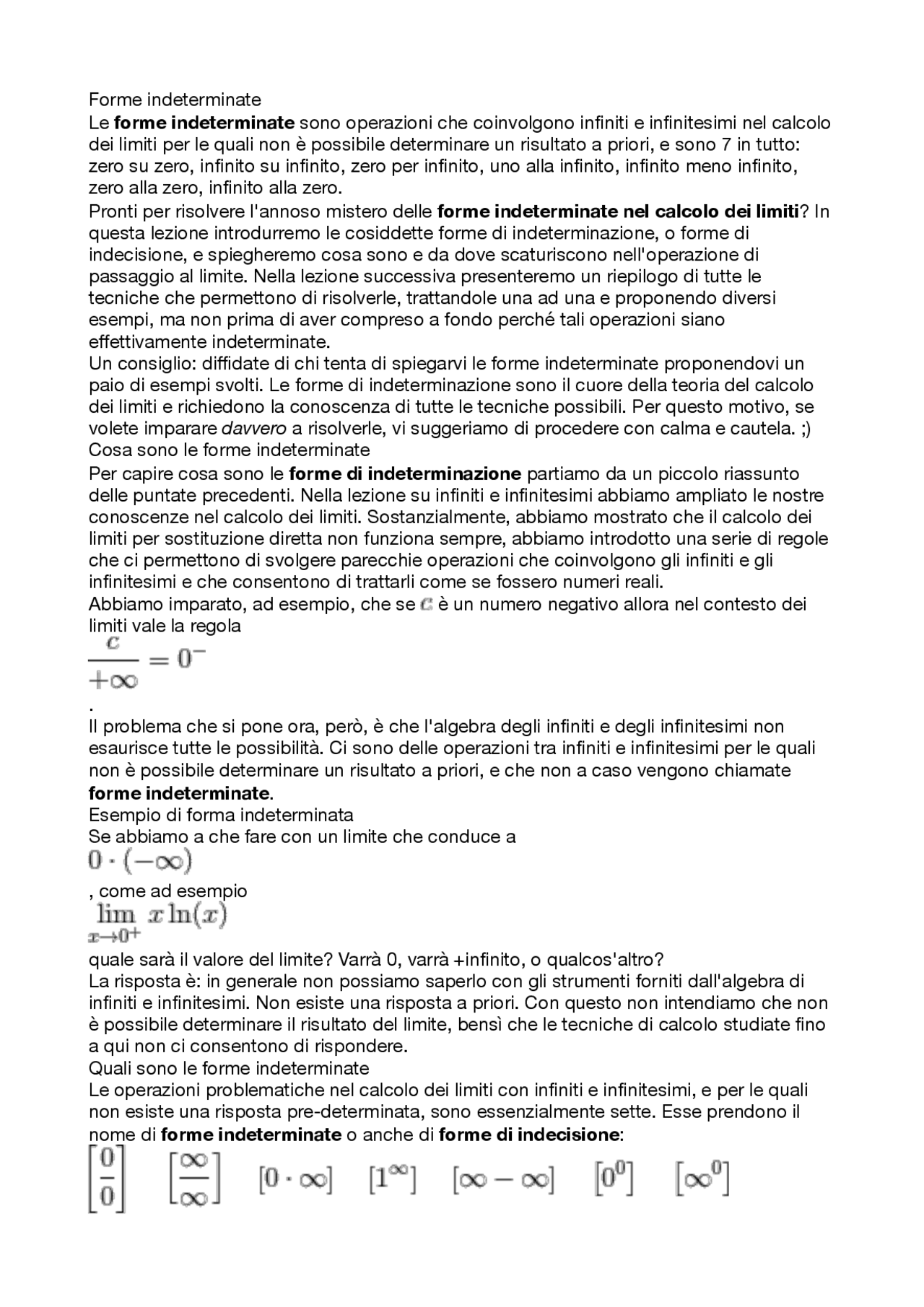 Riassunti Matematica Corso Base 2019 Docsity