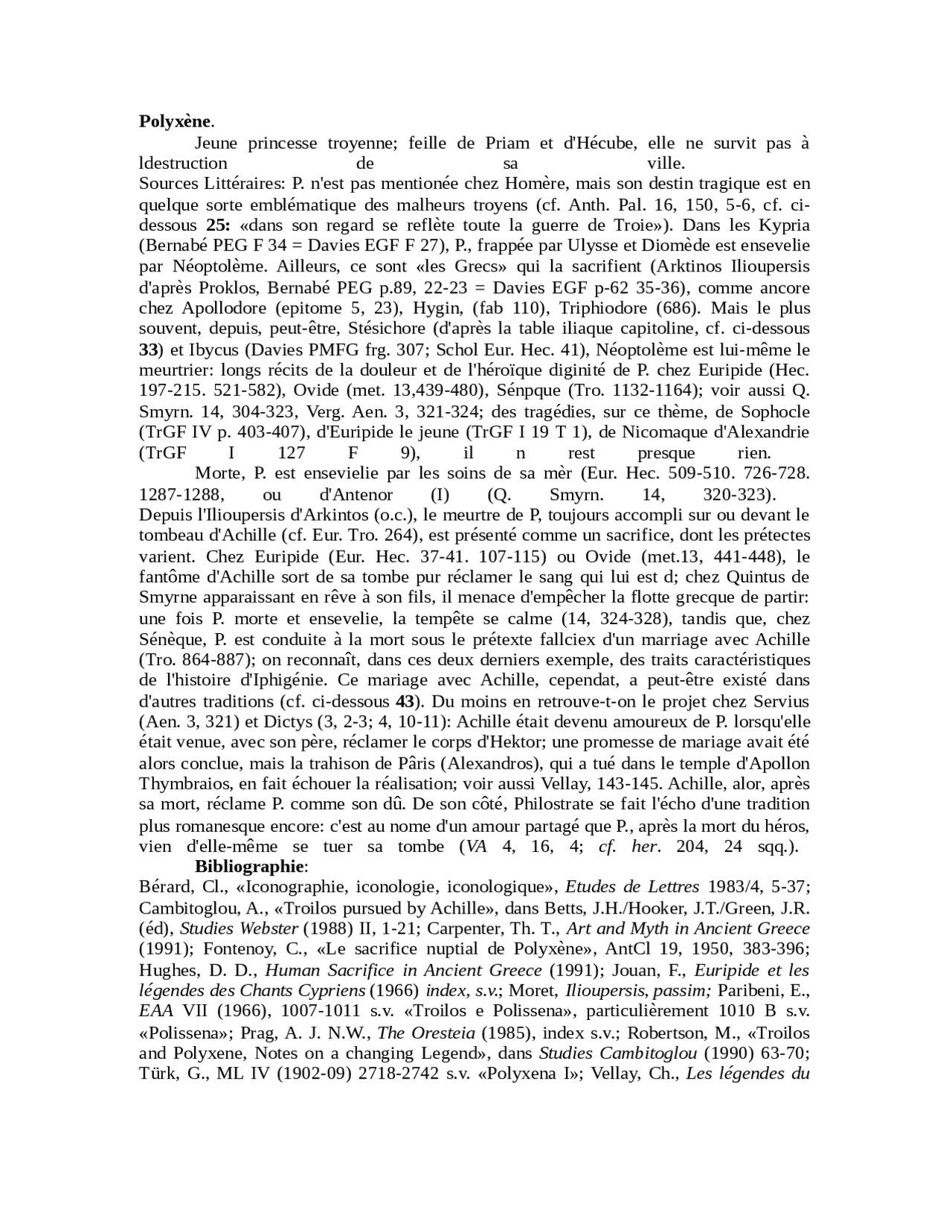 Polissena Riassunto Con Bibliografia Docsity