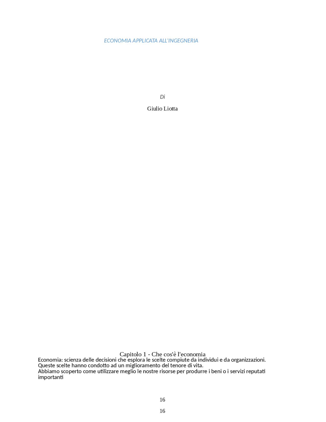 Economia Applicata Allingegneria Sintesi Resúmenes De Economía