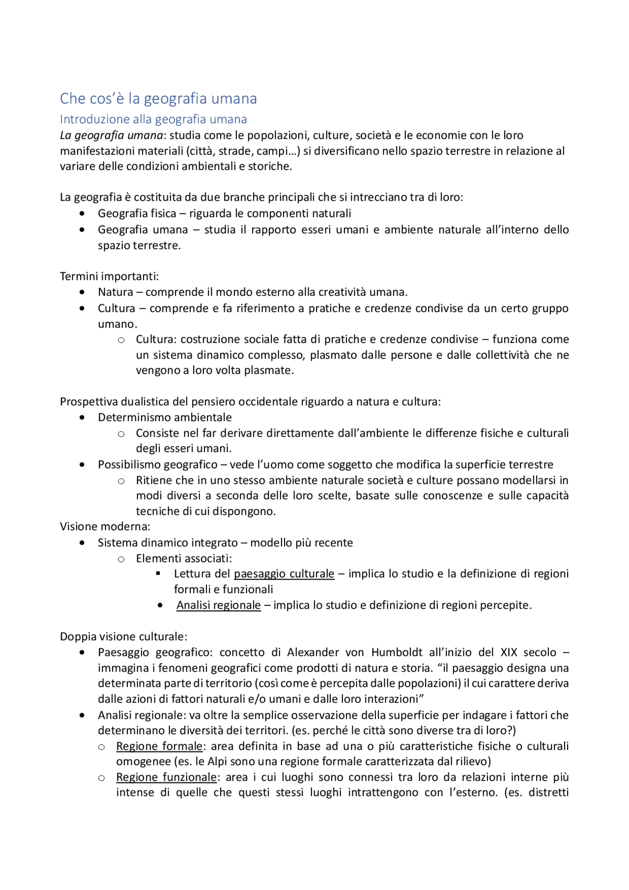 Geografia Umana Greiner Riassunto Docsity