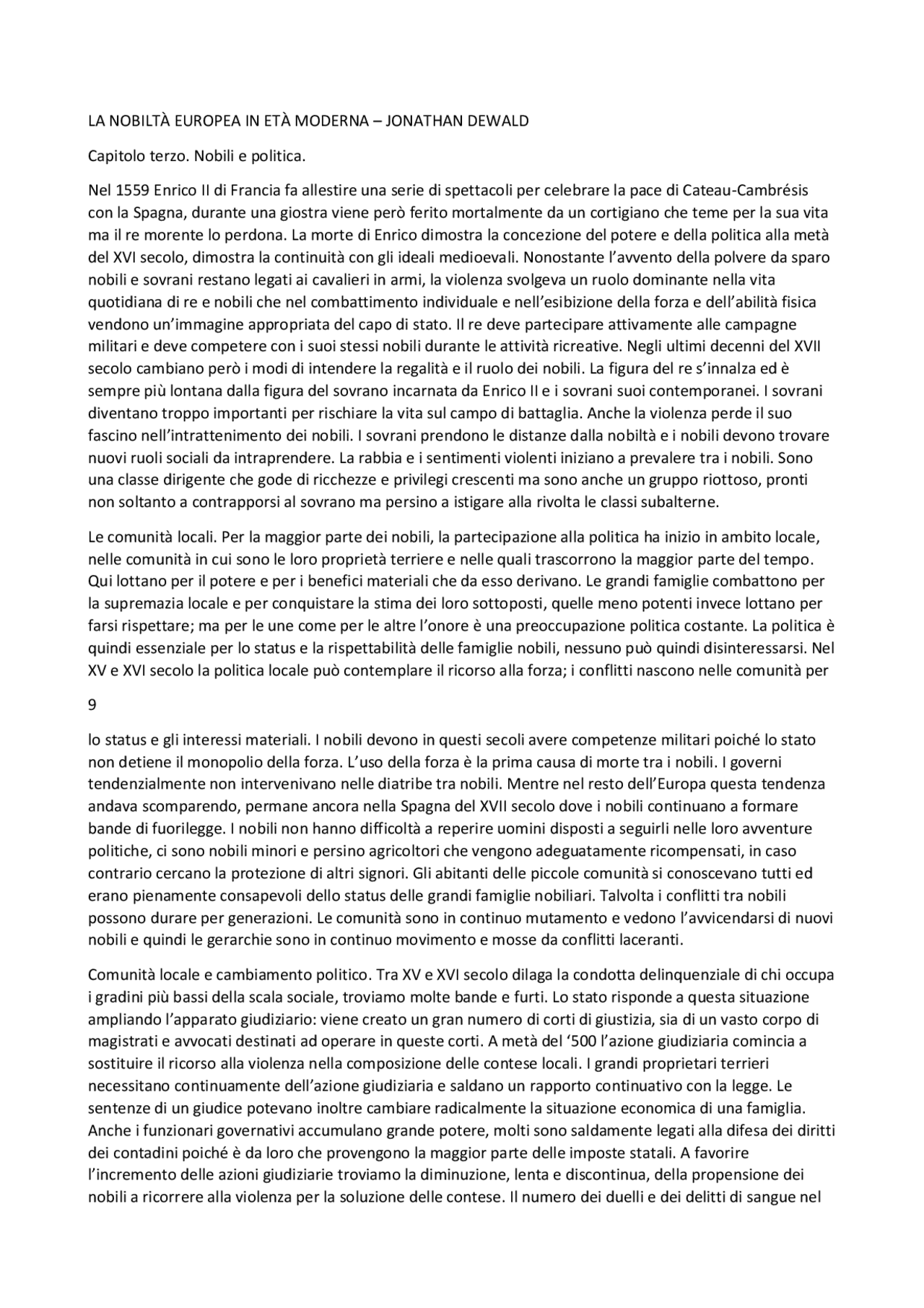 LA NOBILTÀ EUROPEA IN ETÀ MODERNA – JONATHAN DEWALD - SECONDA PARTE ...