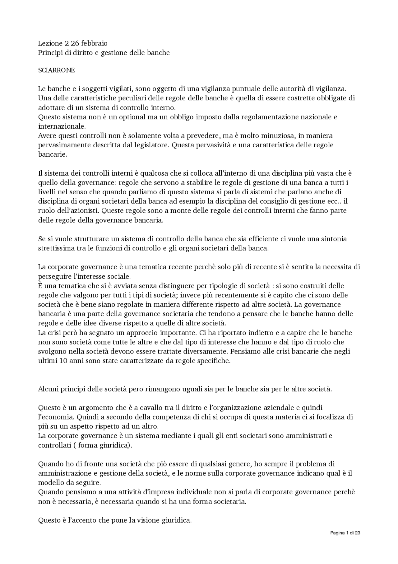 Principi Di Diritto E Gestione Delle Banche Docsity