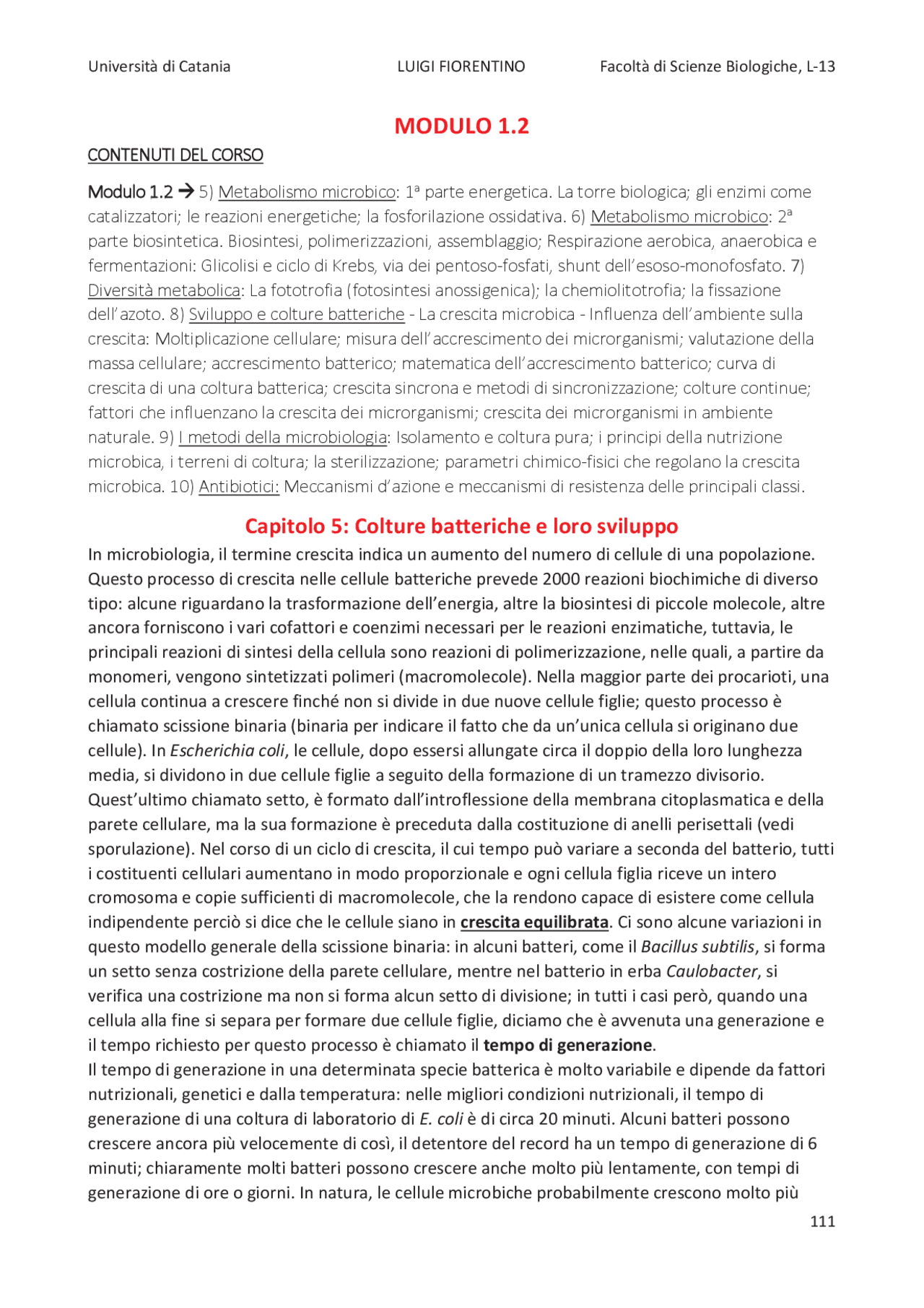 Riassunti Di Microbiologia Modulo 12 Docsity