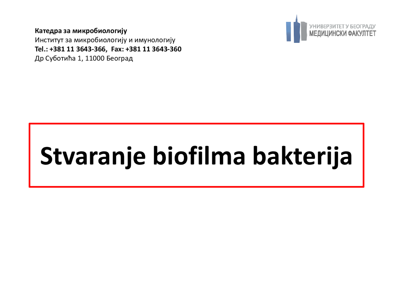 Biofilm Opšta Bakteriologija Slajdovi Predlog Mikrobiologija Docsity