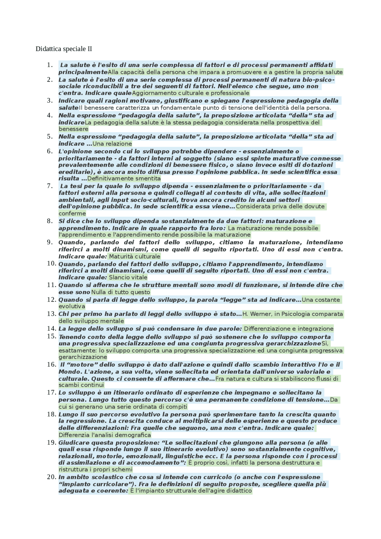 Didattica Speciale Ii Pegaso Docsity