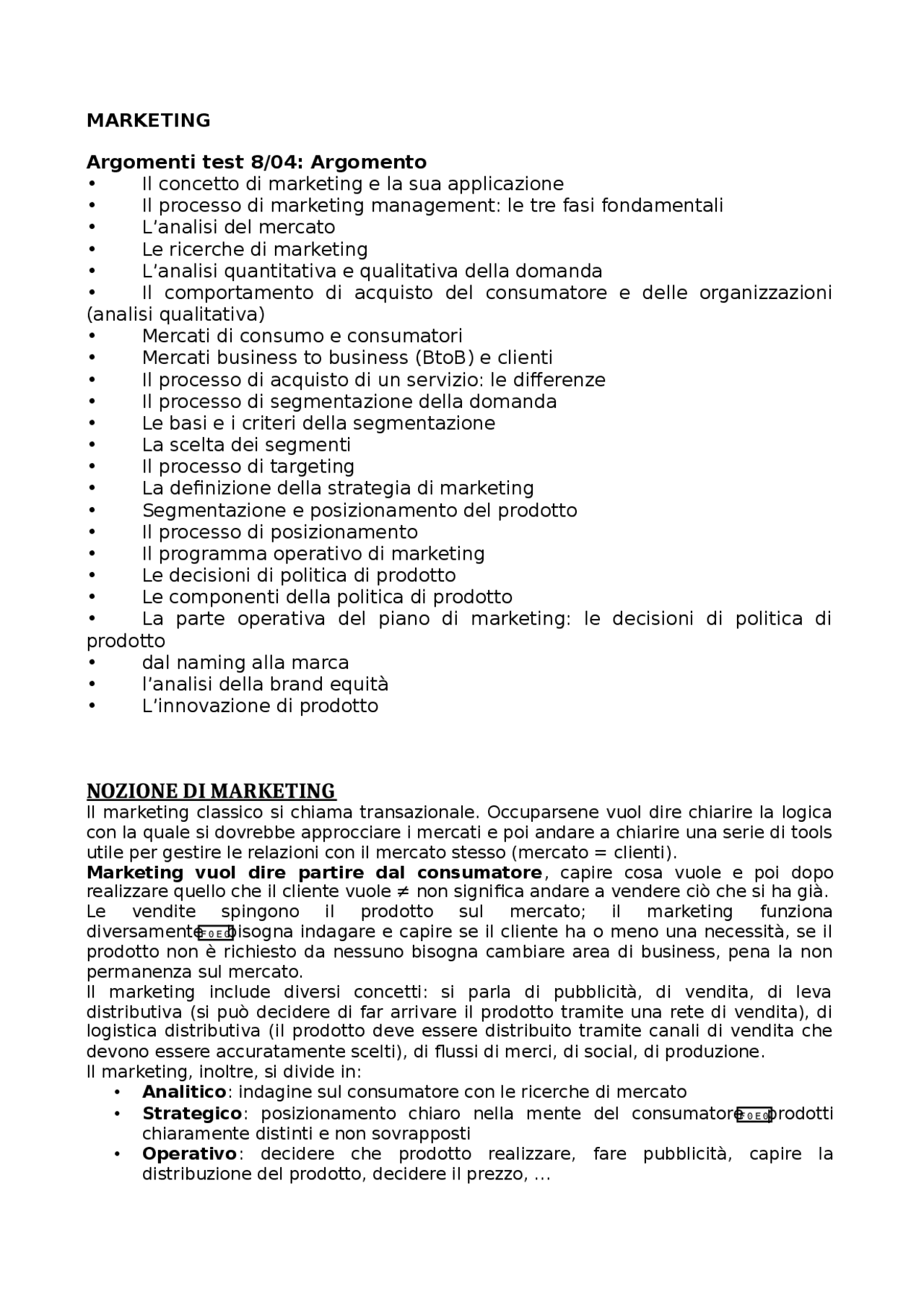 Appunti Per Superare Esame Di Marketing Appunti Di Marketing Docsity