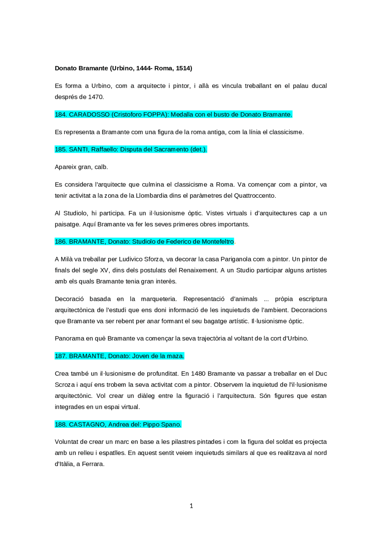 Apunts De Classicisme I Manierisme Docsity