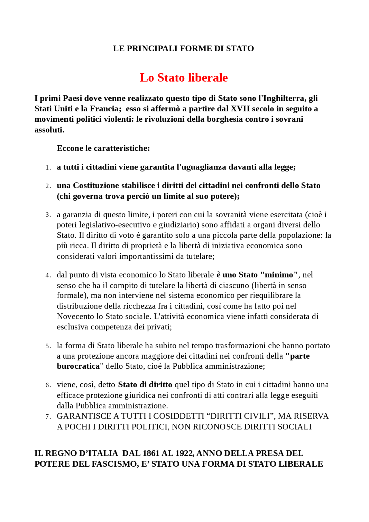 Principali Forme Di Stato Docsity