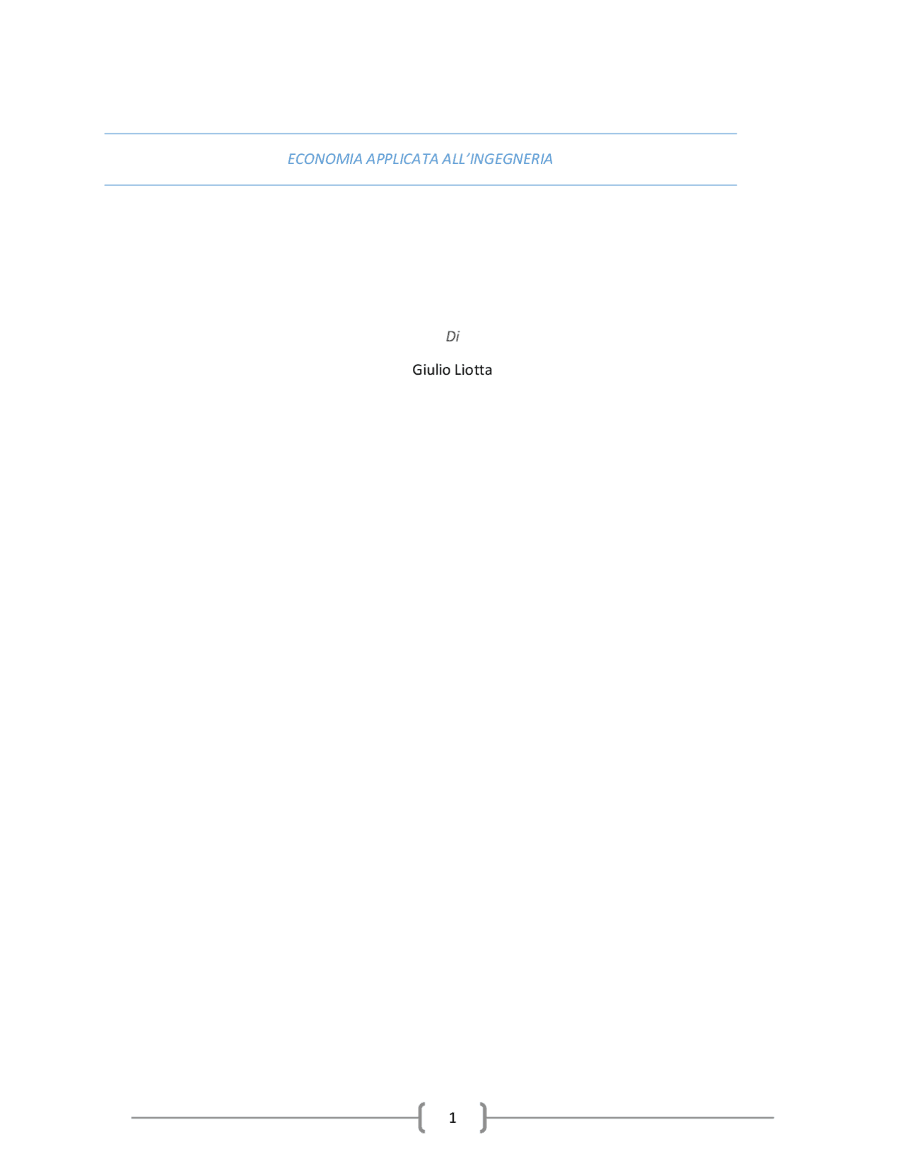 Economia Applicata Allingegneria Sintesi Sintesi Del Corso Di