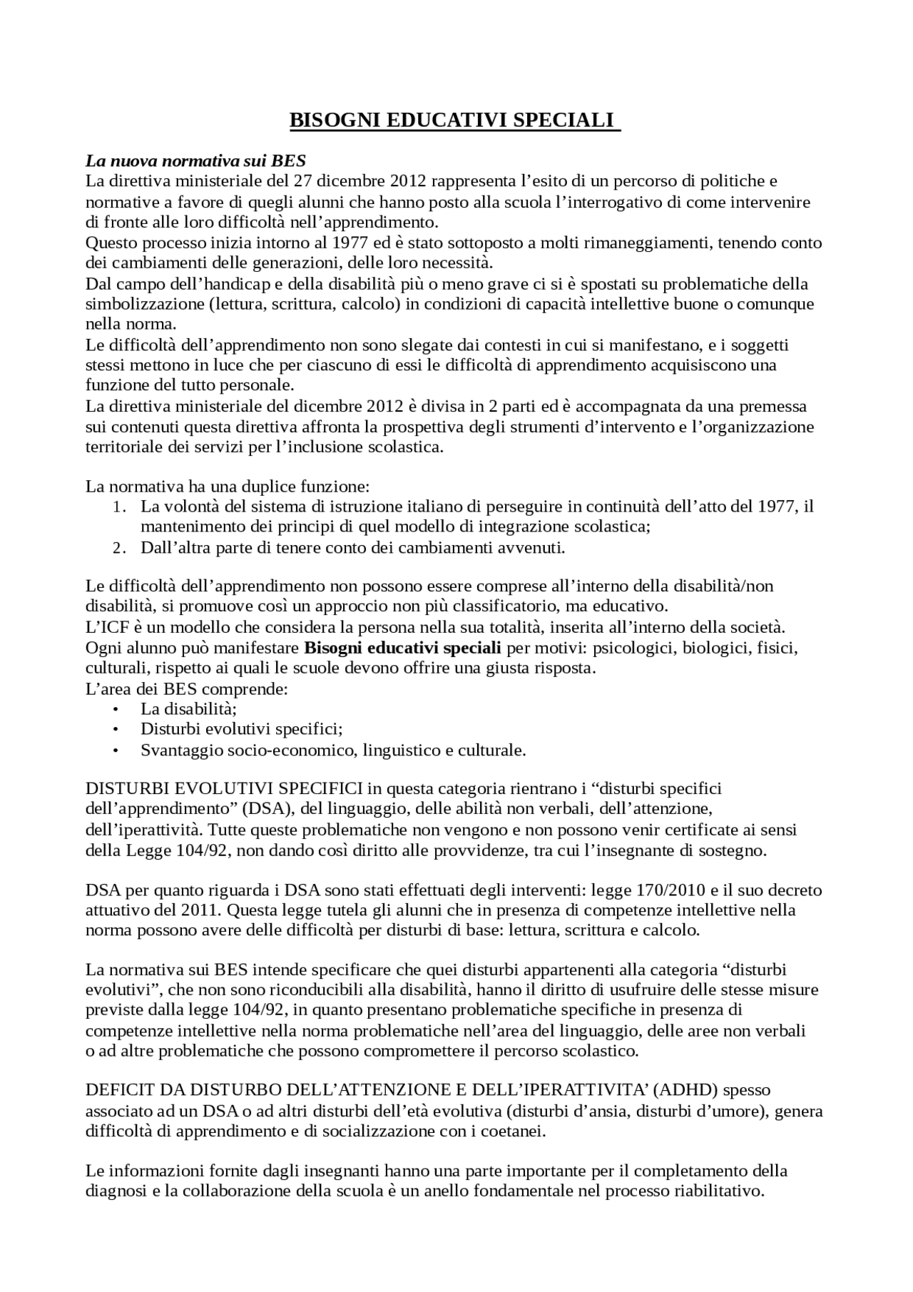 "Scuola e bisogni educativi speciali" di Marisa Pavone - Docsity