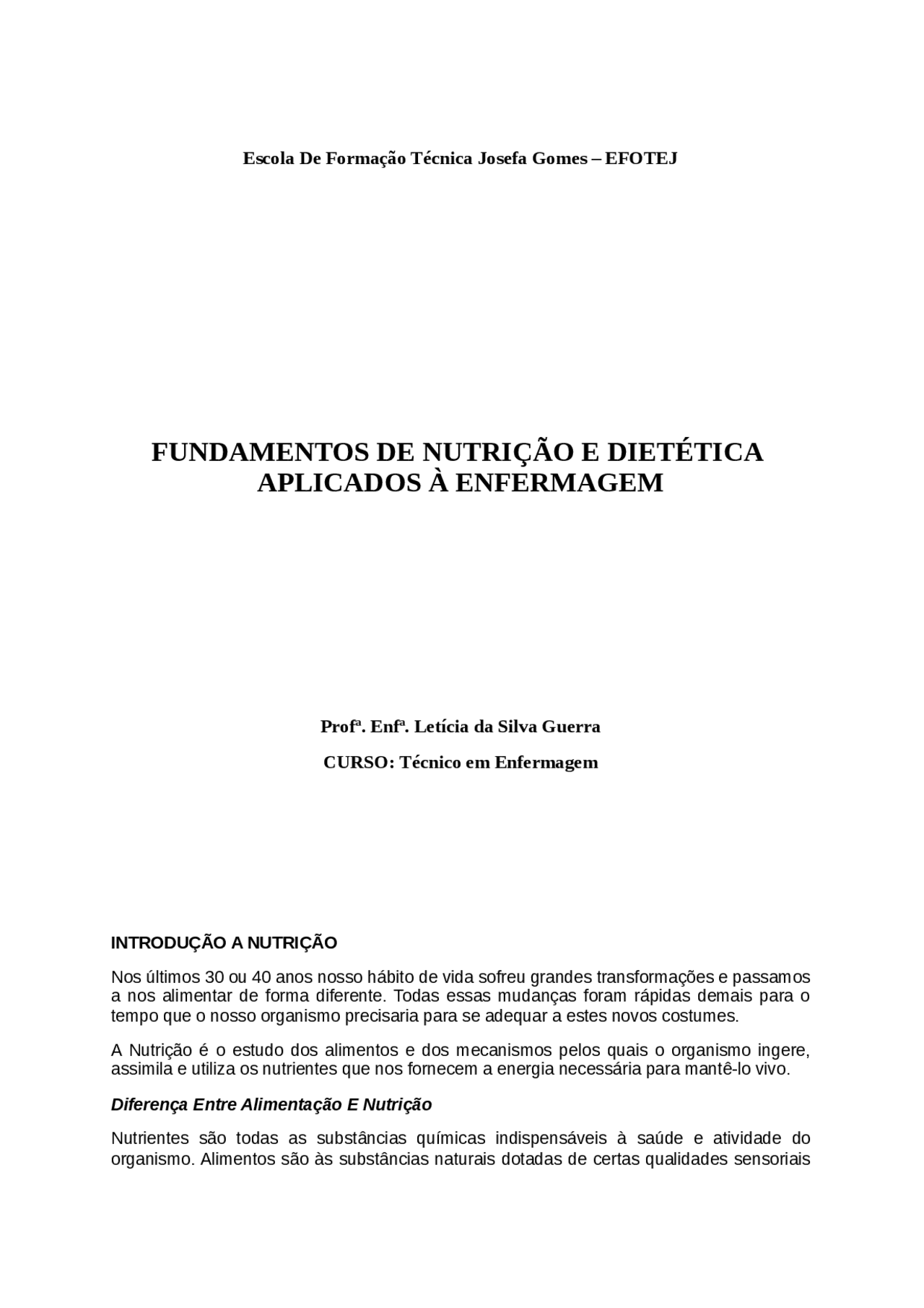 Apostila NutriÇÃo E DietÉtica Docsity