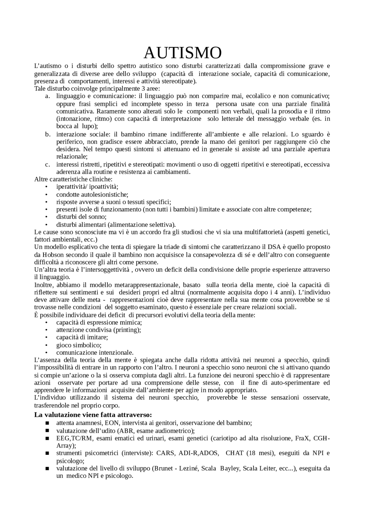 Lautismo E Le Sue Aree Docsity