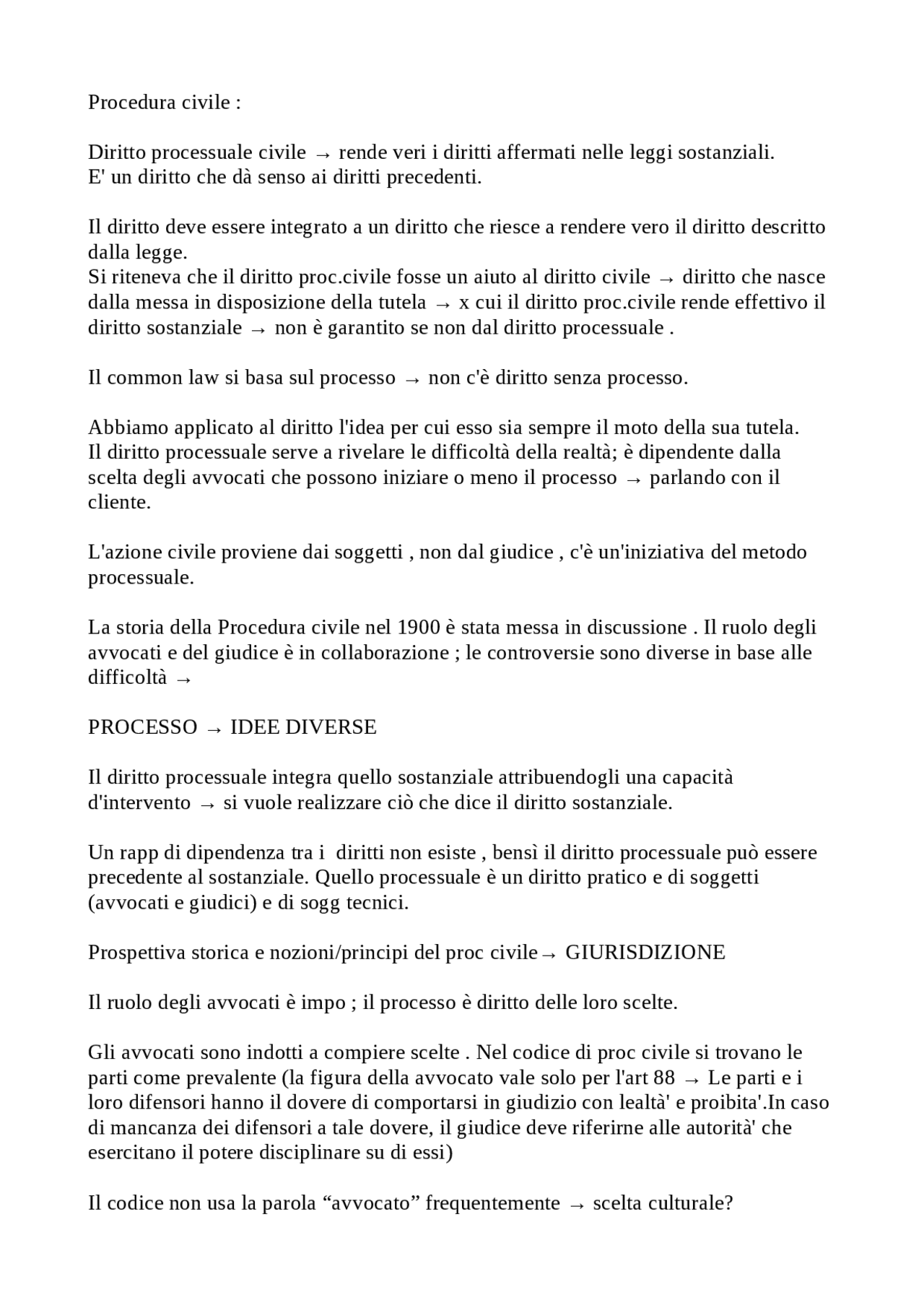 Diritto Processuale Civile Docsity