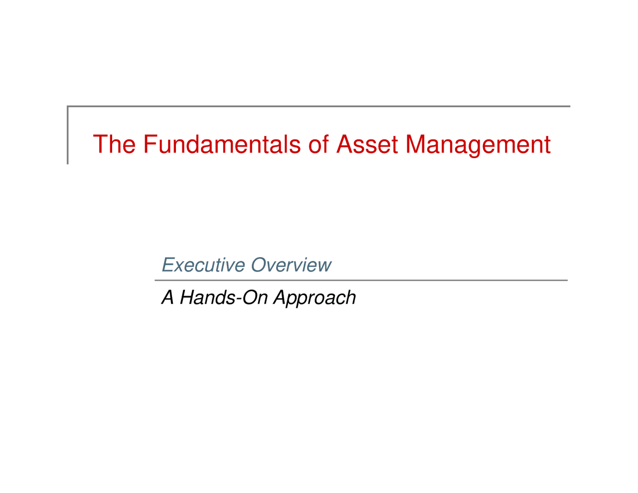Overview Of Asset Management Lecture Notes Maintenance Engineering