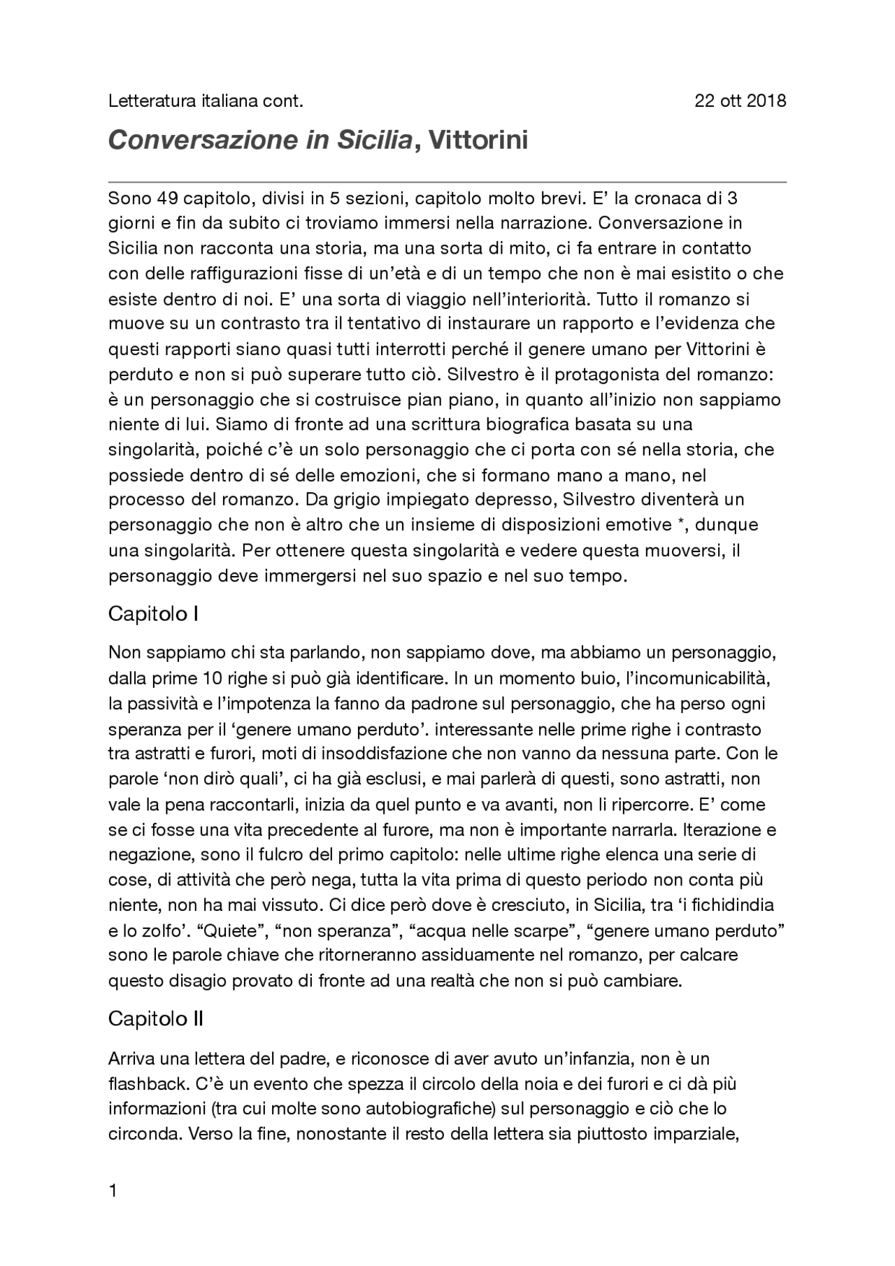 Appunti Su Conversazione In Sicilia Docsity