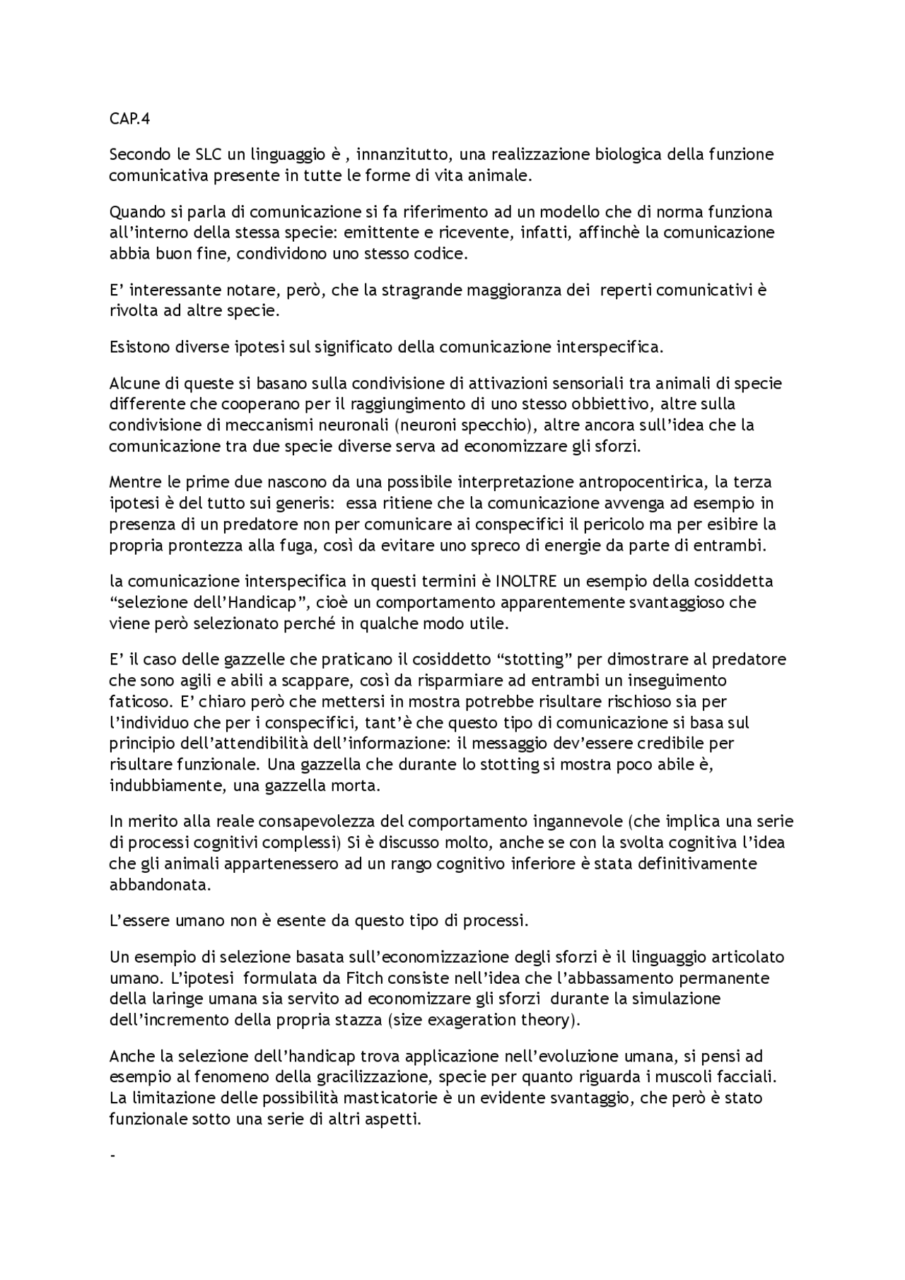 Linguaggio Evoluzione E Scienze Cognitive Unintroduzione Docsity