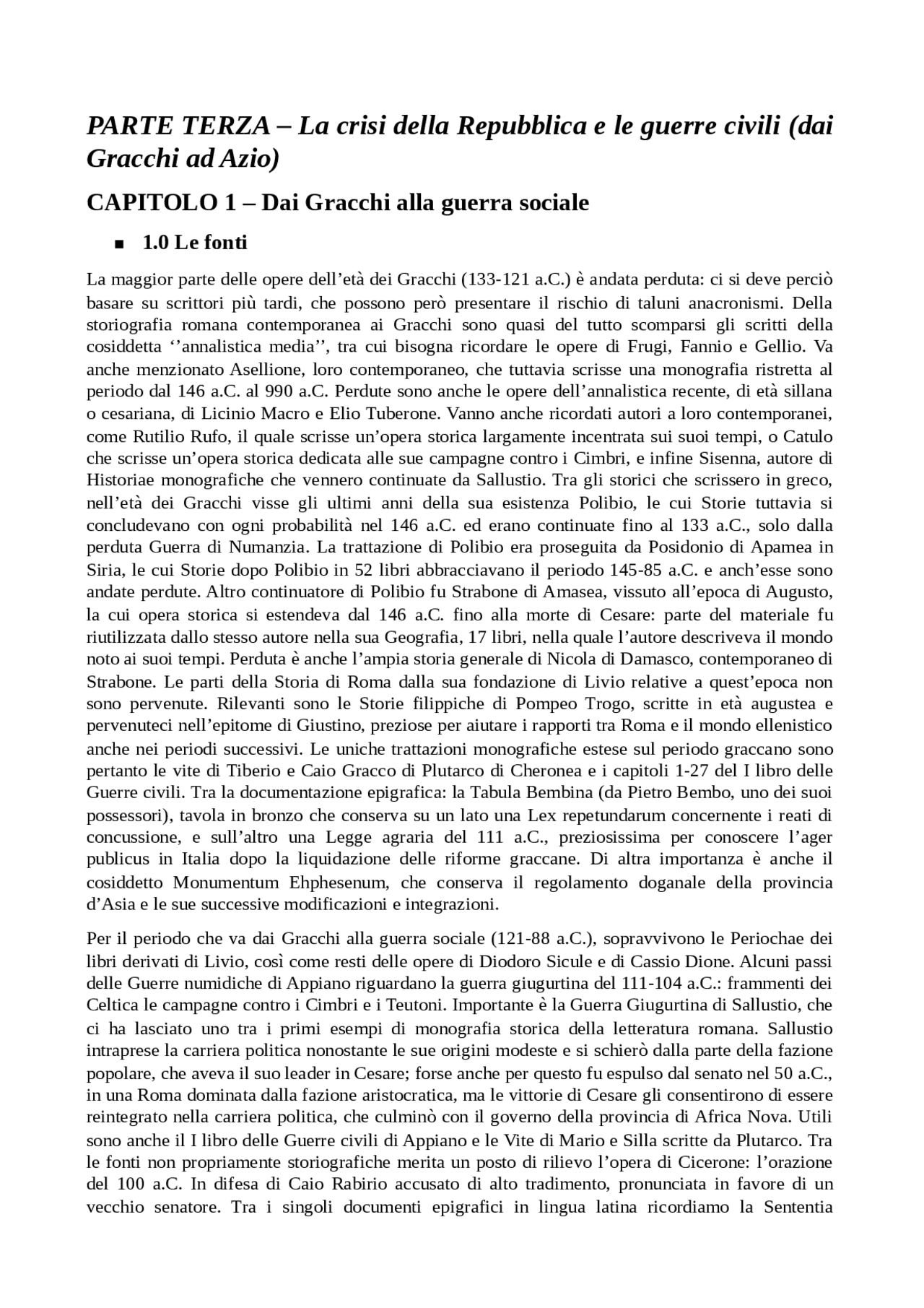 Manuale Di Storia Romana Sintesi Del Corso Di Storia Romana Docsity
