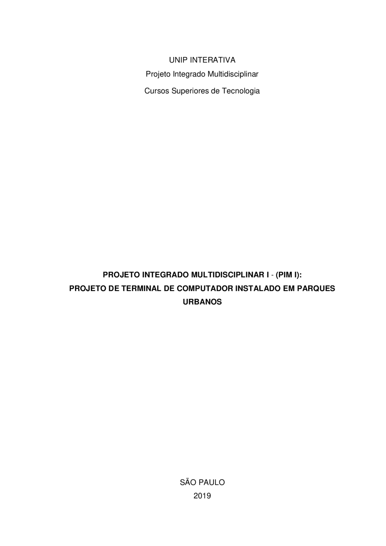 Projeto Integrado Multidisciplinar Docsity