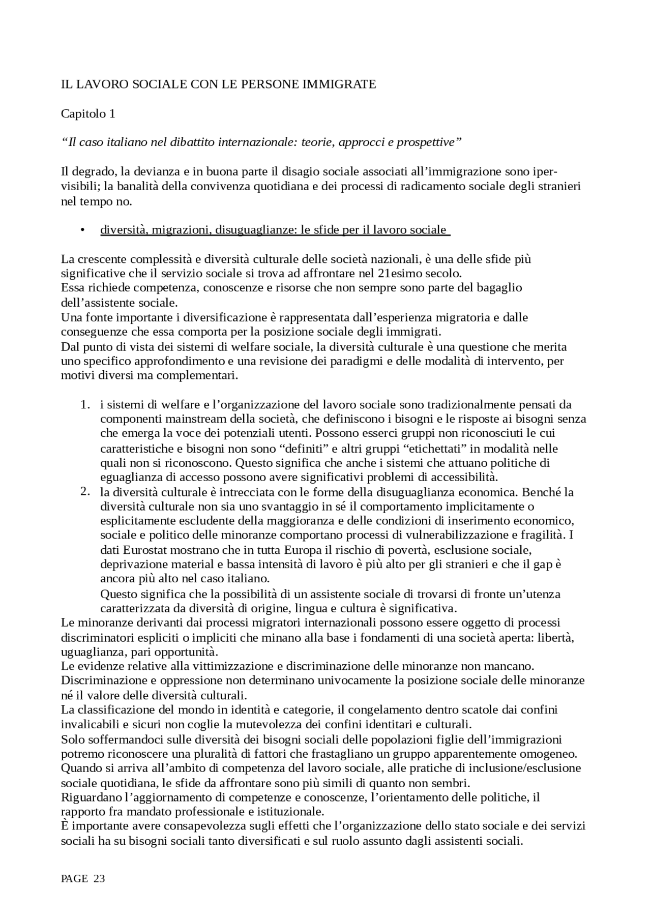 Sociologia Delle Migrazioni Docsity