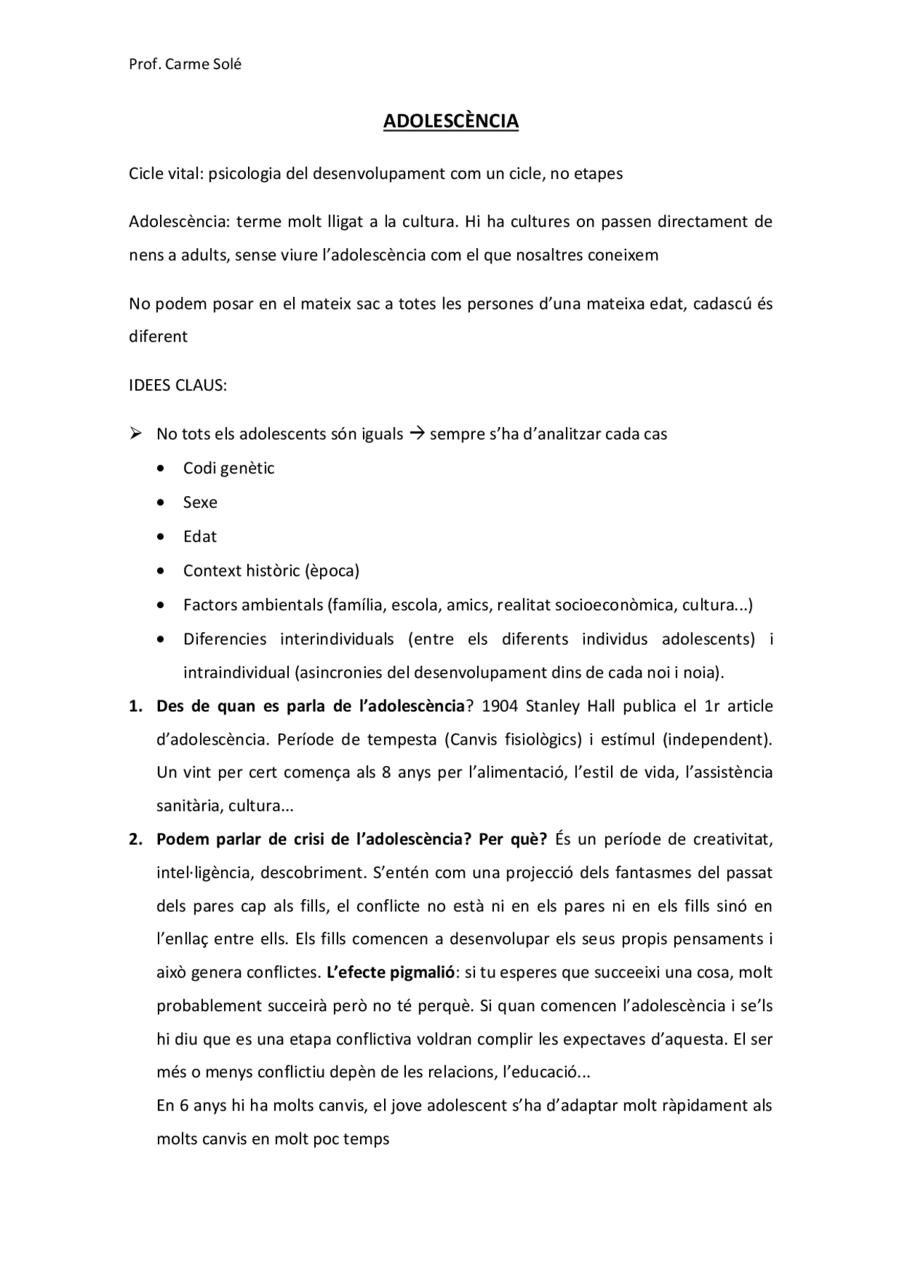 Psicologia Del Desenvolupament Docsity