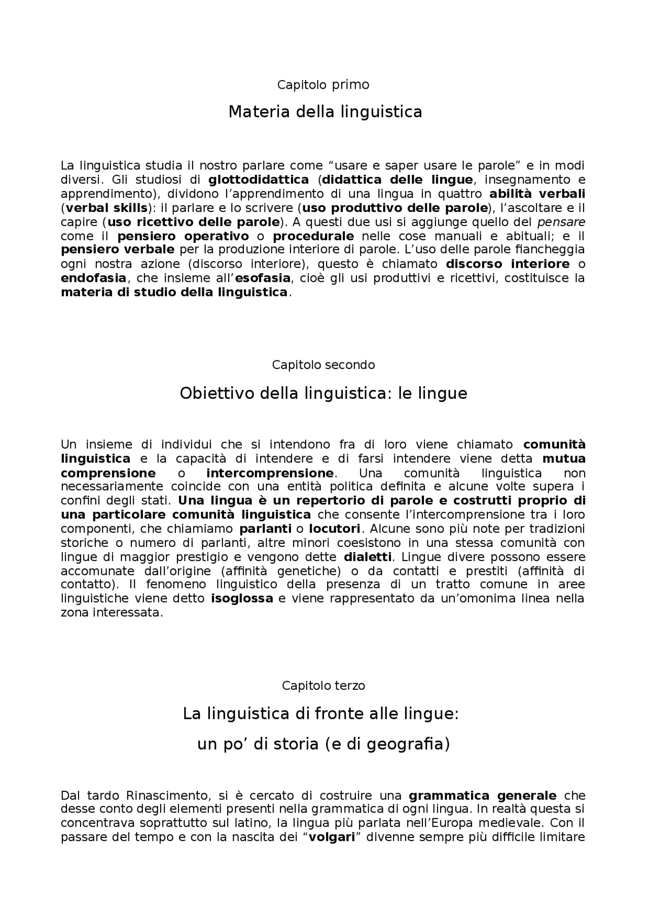 Manuale Linguistica Elementare Di Tullio De Mauro Docsity