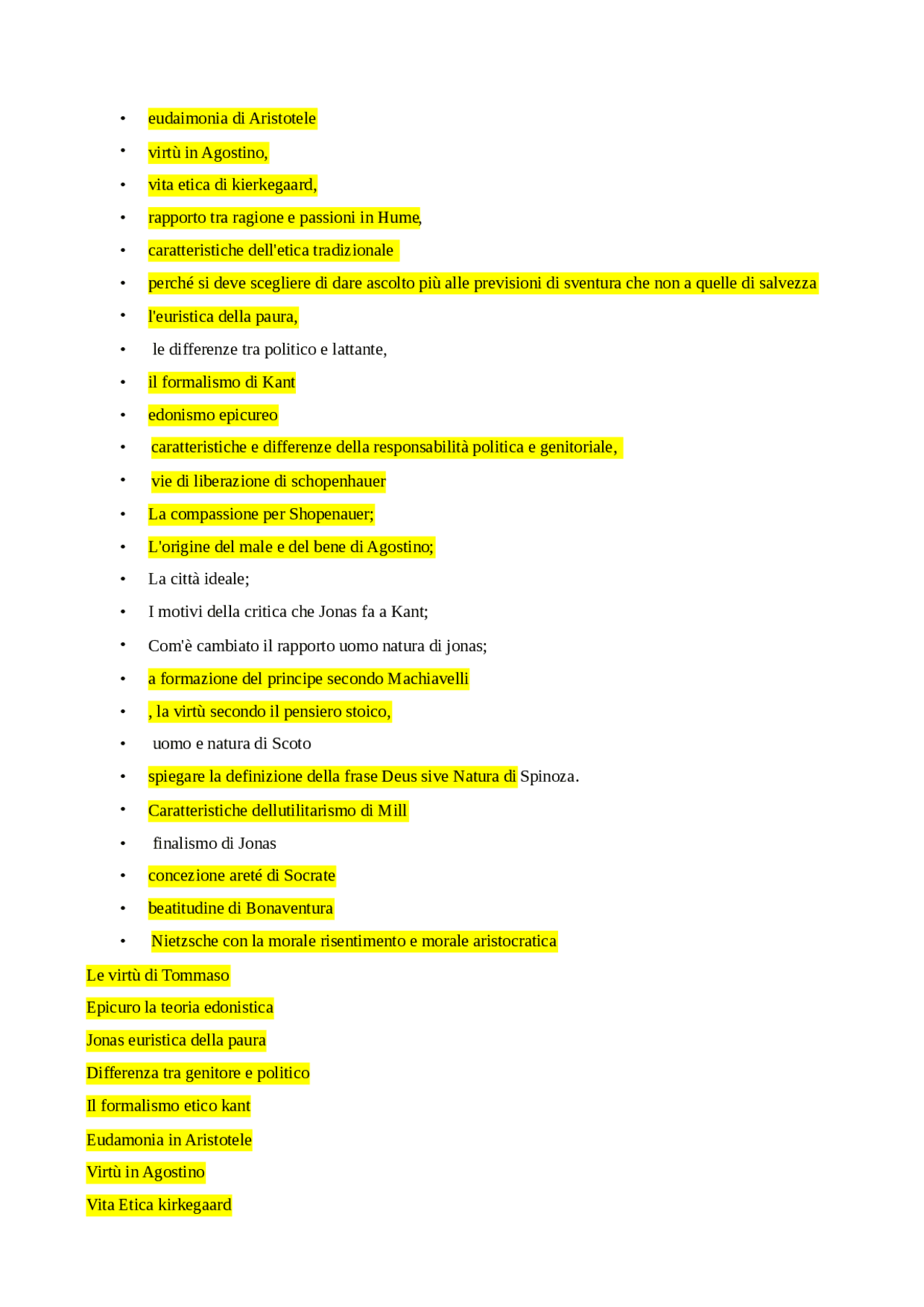 Domande Filosofia Morale Docsity