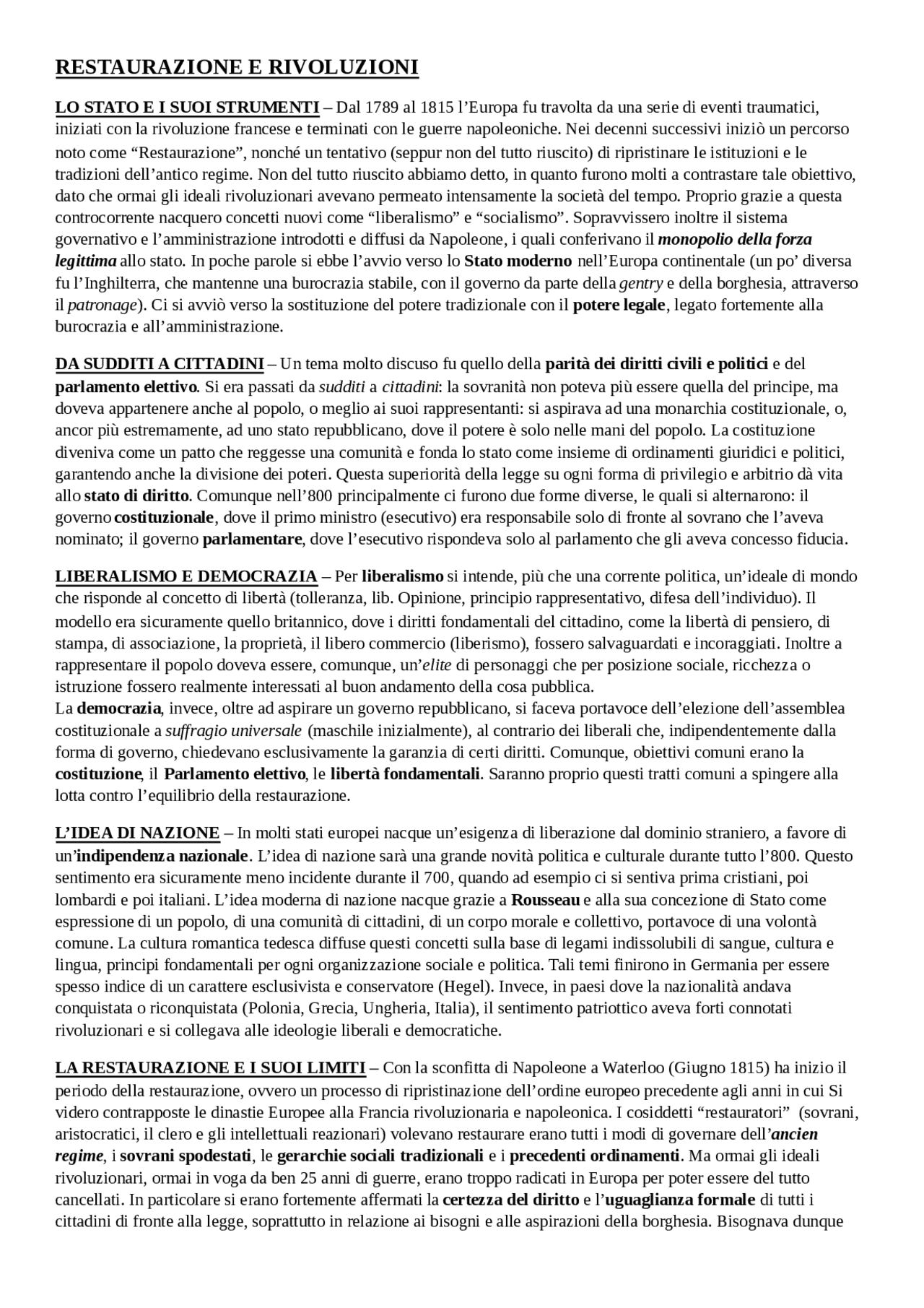 800 E 900 Riassunto Sabatucci Vidotto Docsity