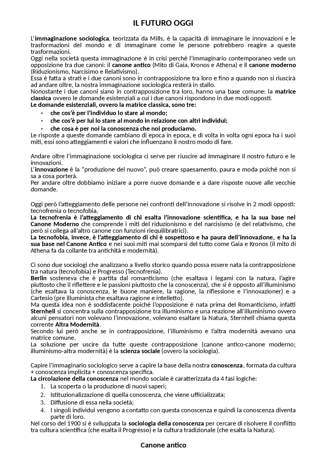 Riassunto De Il Futuro Oggi Docsity