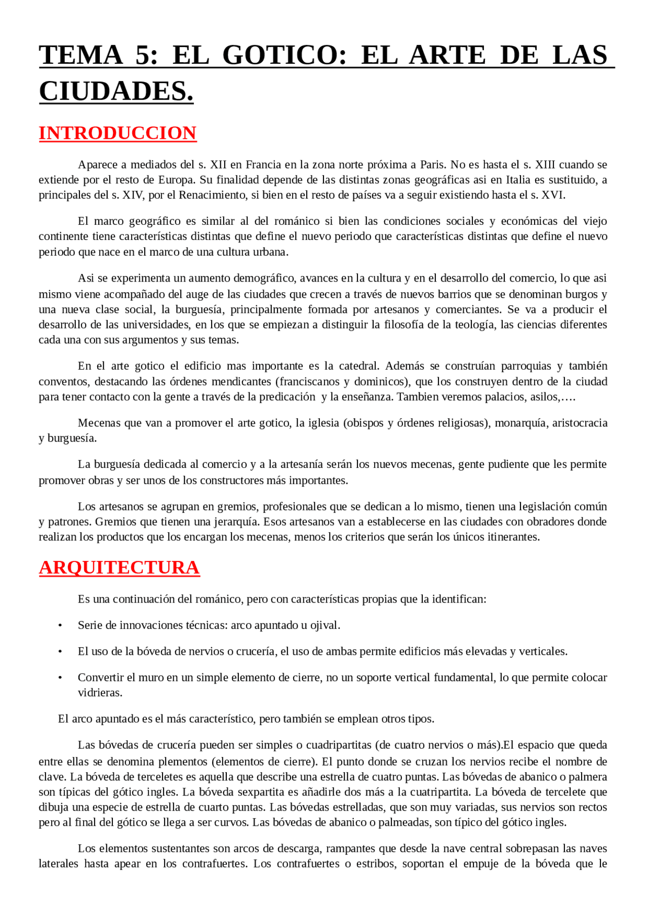 Tema 5 El Gótico En Europa Docsity