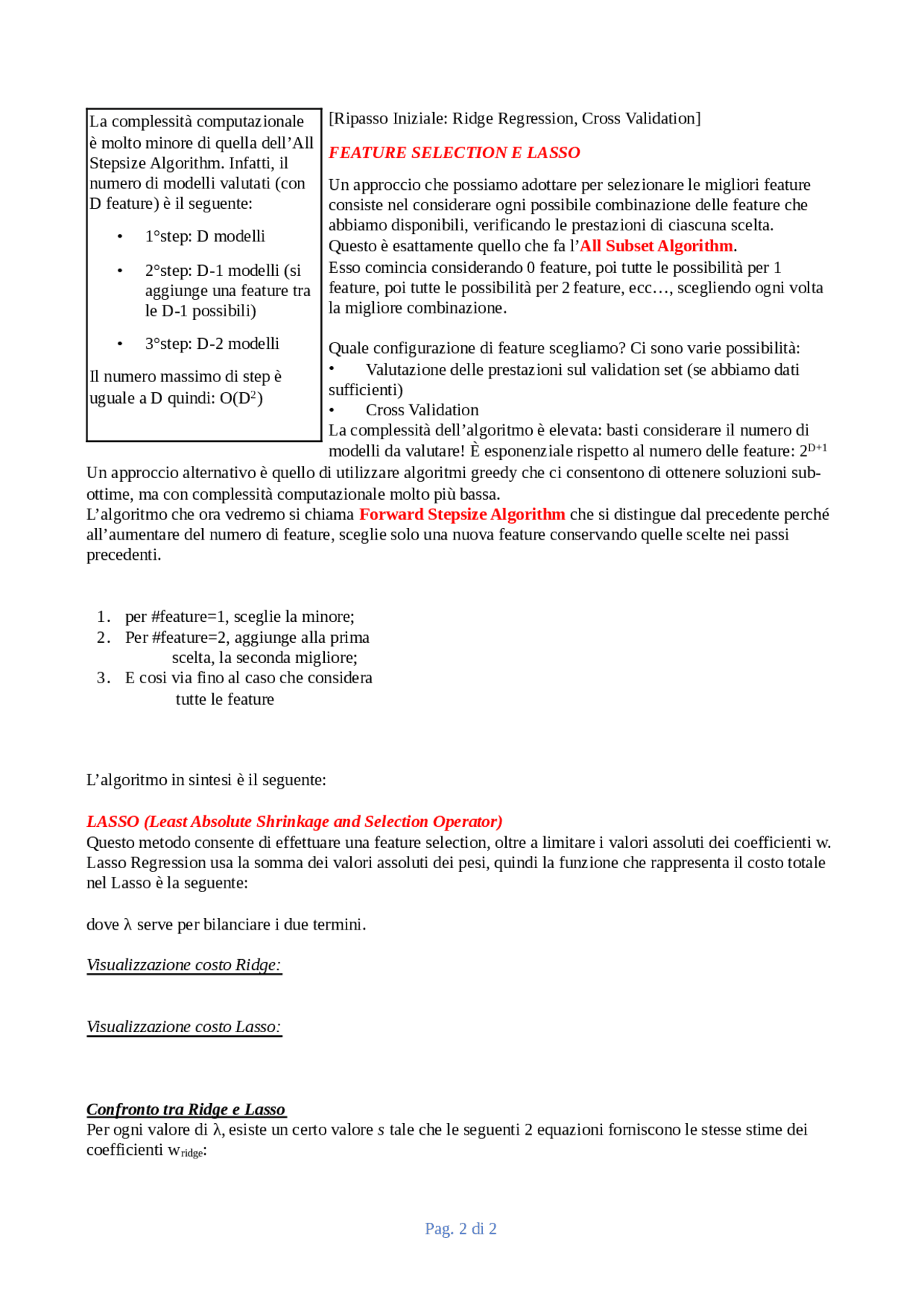 Machine Learning Roma Tre - Riassunto di tutto il programma - Docsity