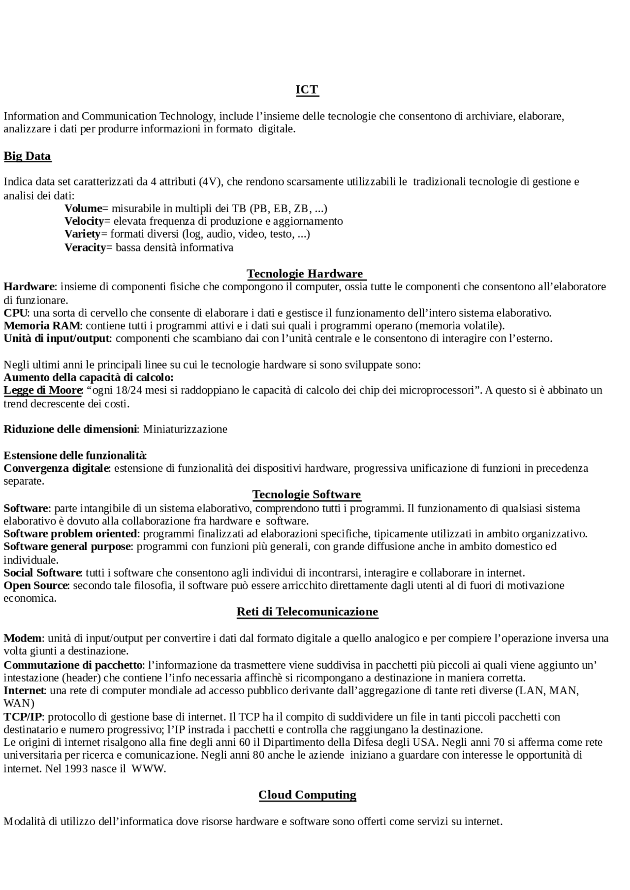 Dispensa Informatica Bocconi Docsity