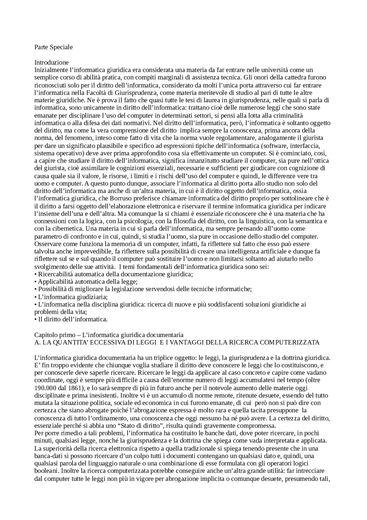 Informatica Giuridica Docsity