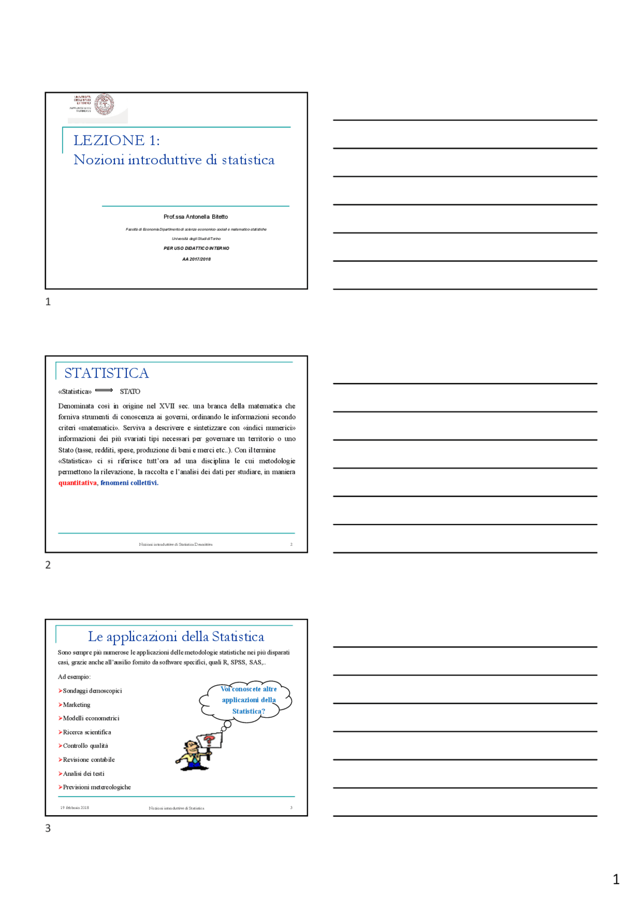 Slide Statistica Formulrio Docsity