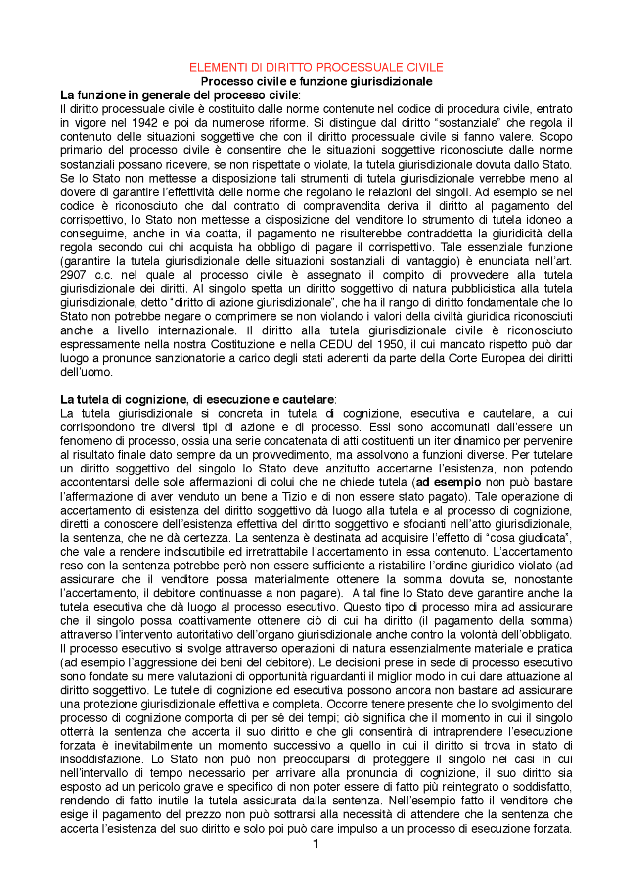 Riassunti Libro Elementi Di Diritto Processuale Civile Docsity