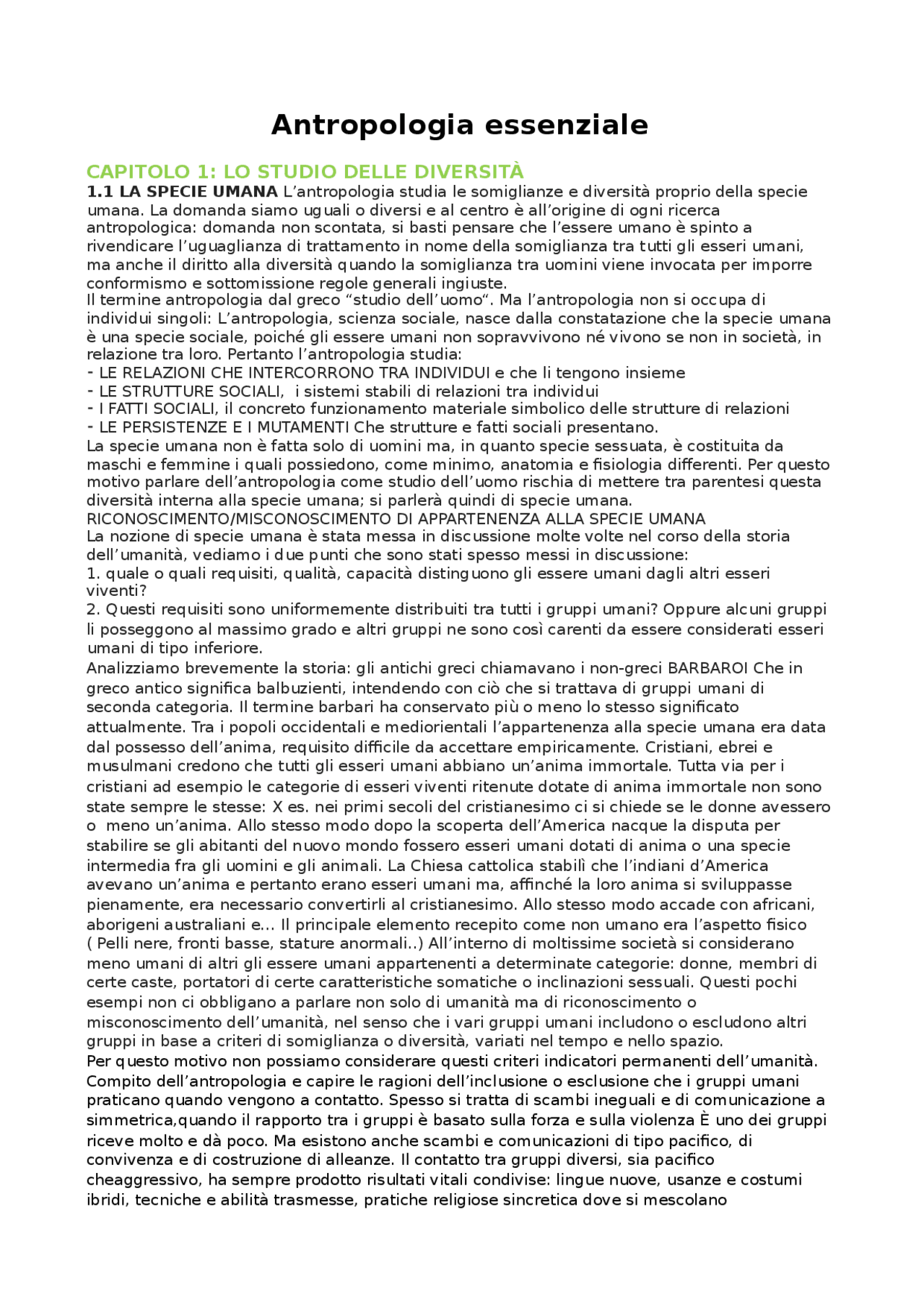 Antropologia Essenziale- Laura Bonato e Lia Zola - Docsity