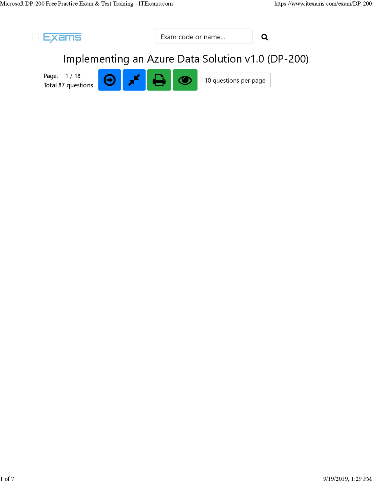 DP Sample questions - Docsity