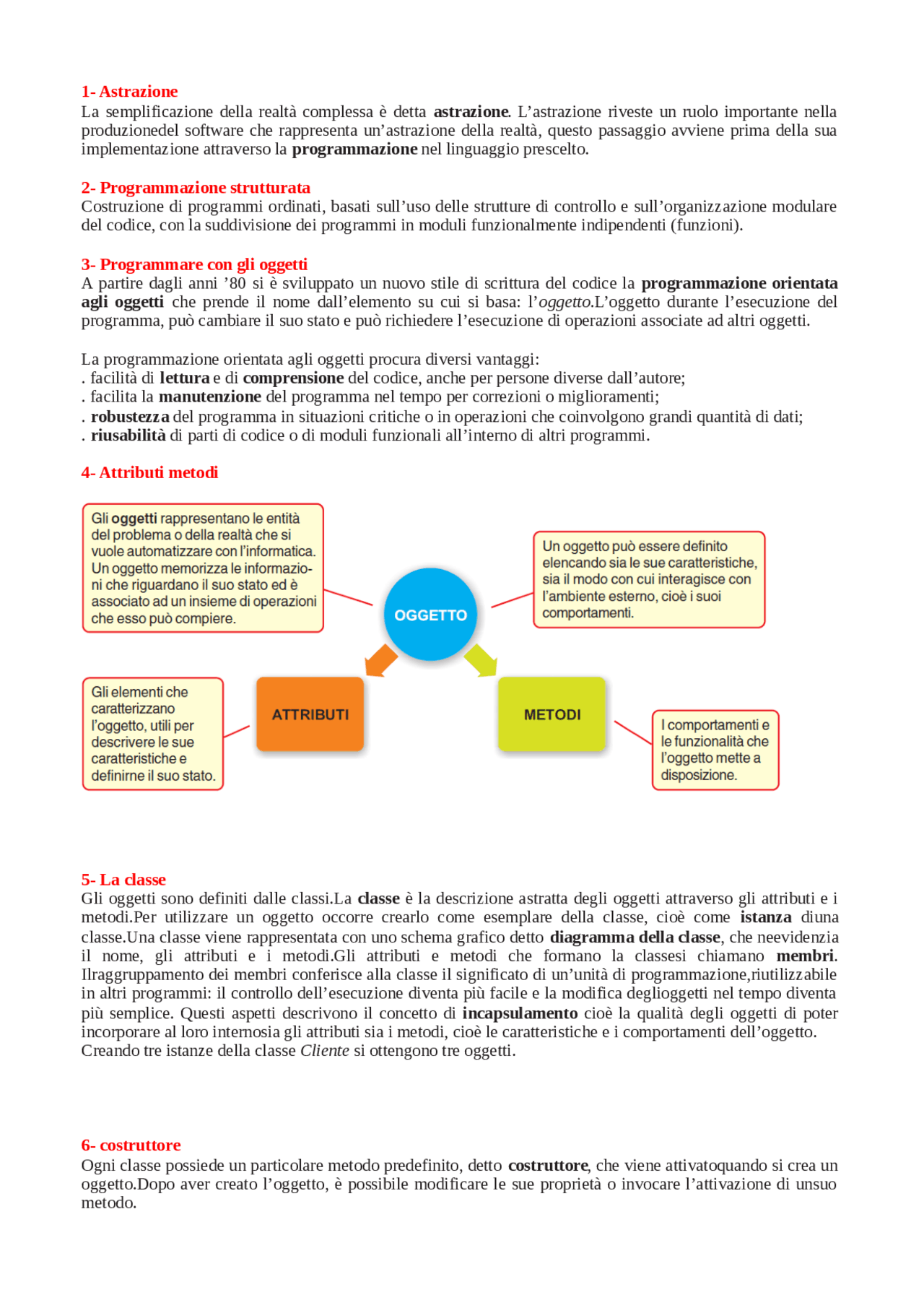 Concetti fondamentali della programmazione a oggetti - Docsity