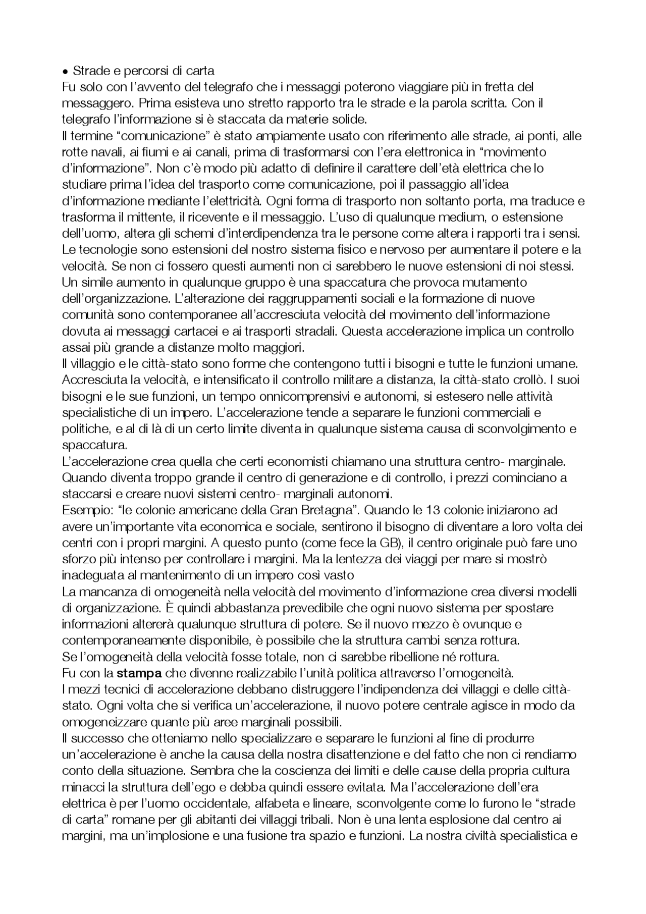Riassunto Il Medium è Il Messaggio Docsity