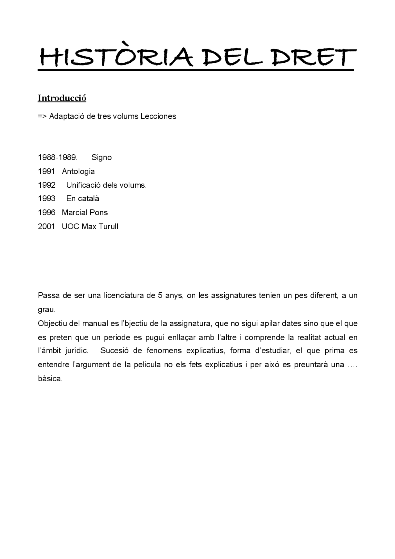 Apuntes Historia Del Dret Docsity