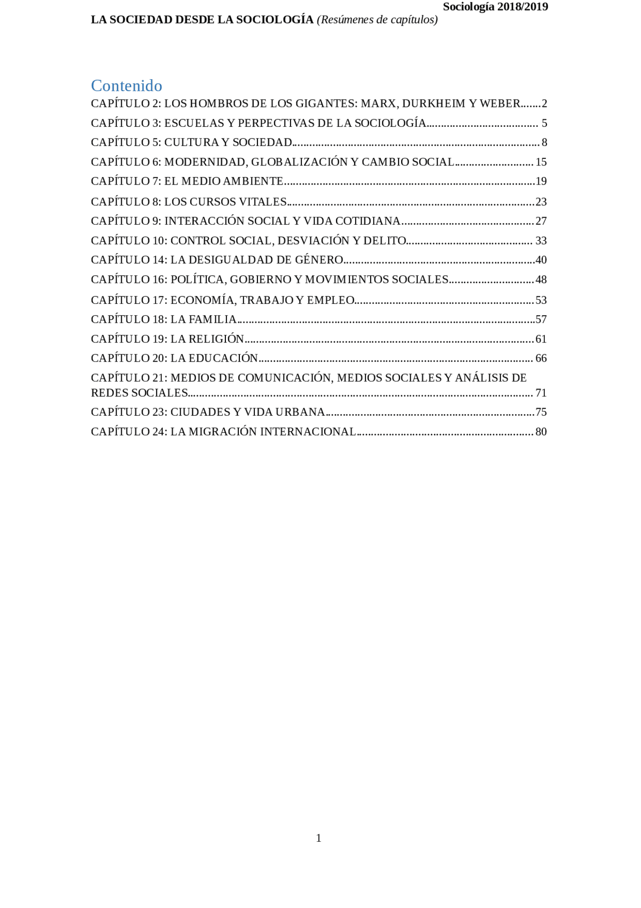 Resúmenes De Sociología Docsity