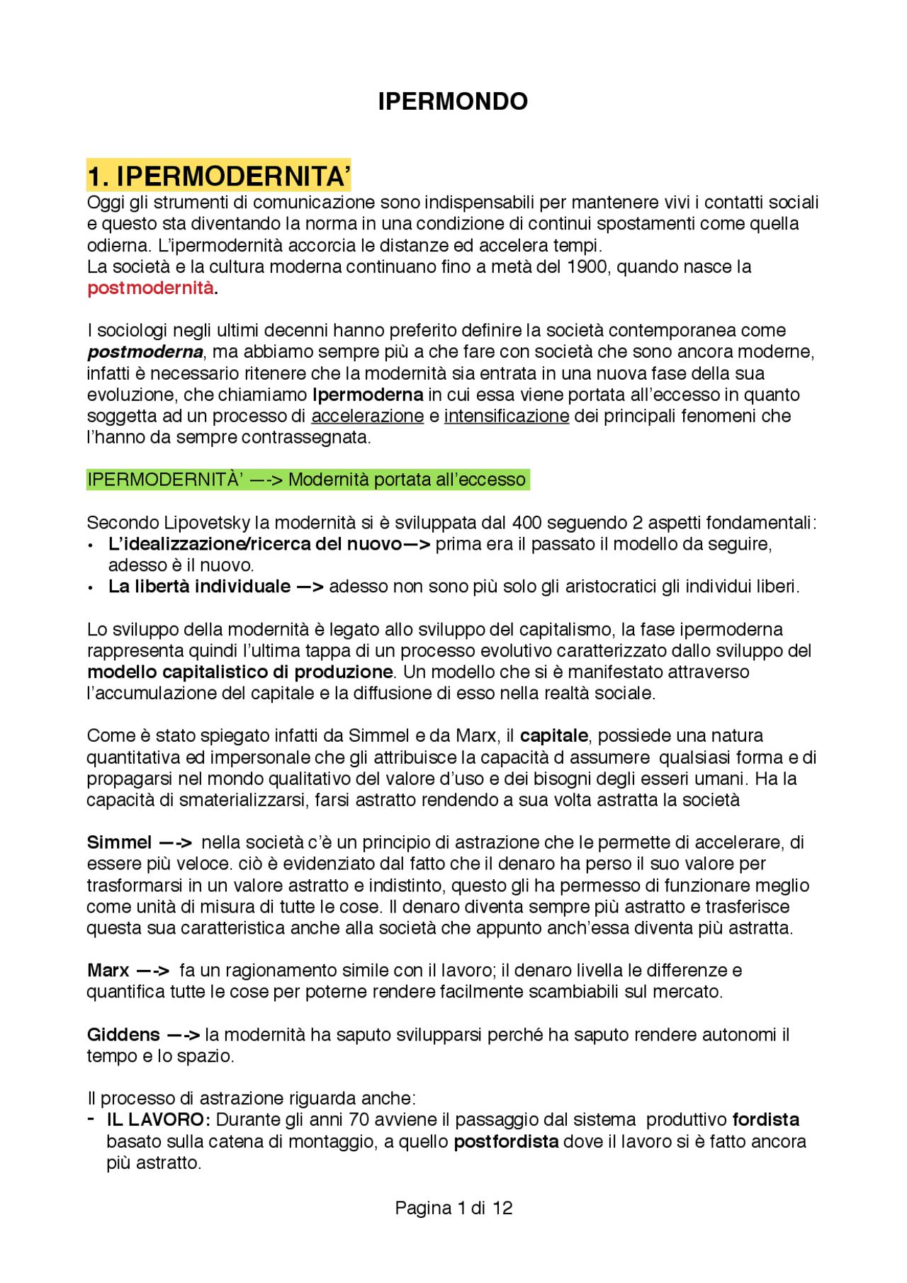 Riassunto Ipermondo Di Vanni Codeluppi Docsity