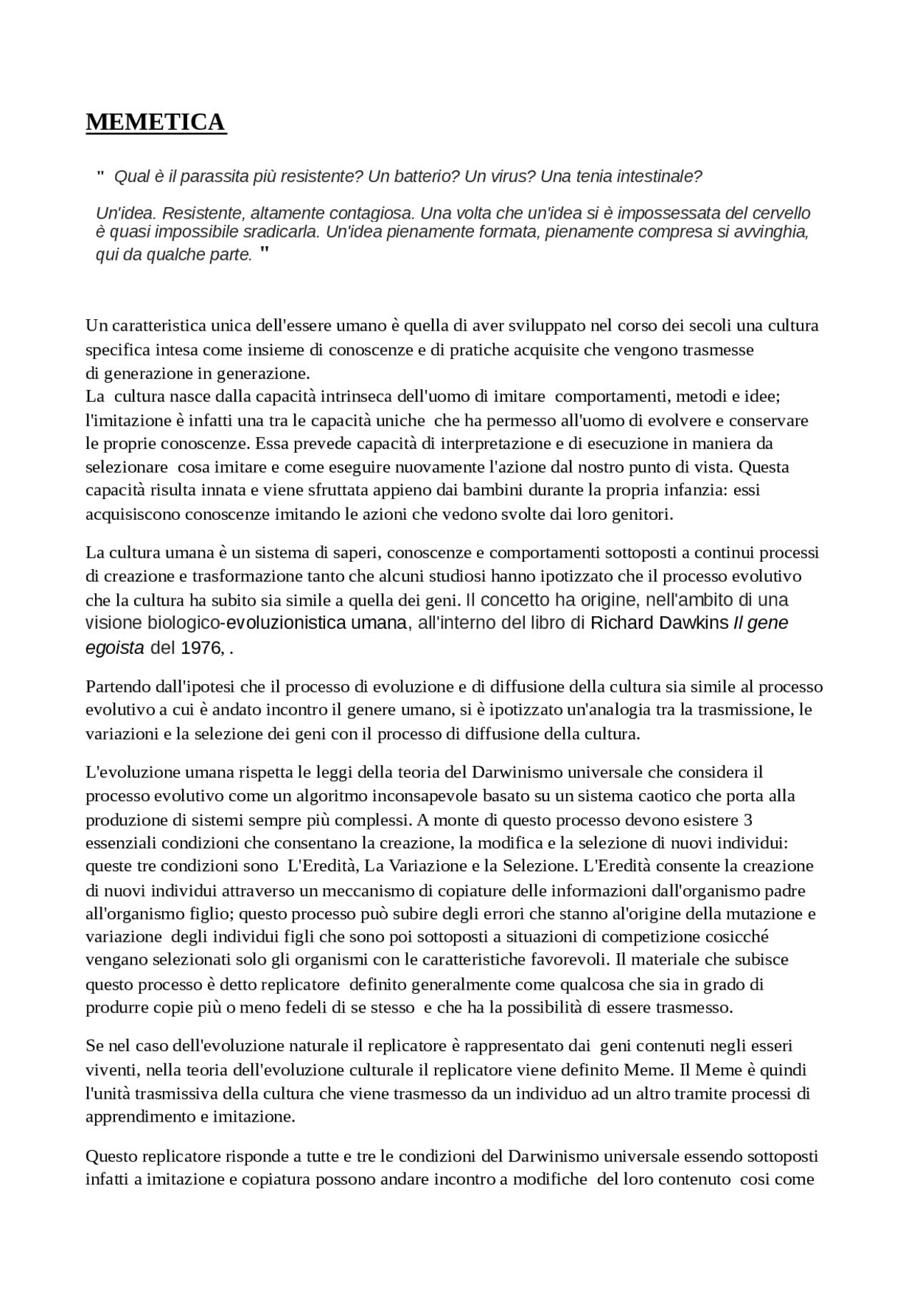 Memetica E Riassunto Riflessione Politica Di Noam Chomsky Docsity