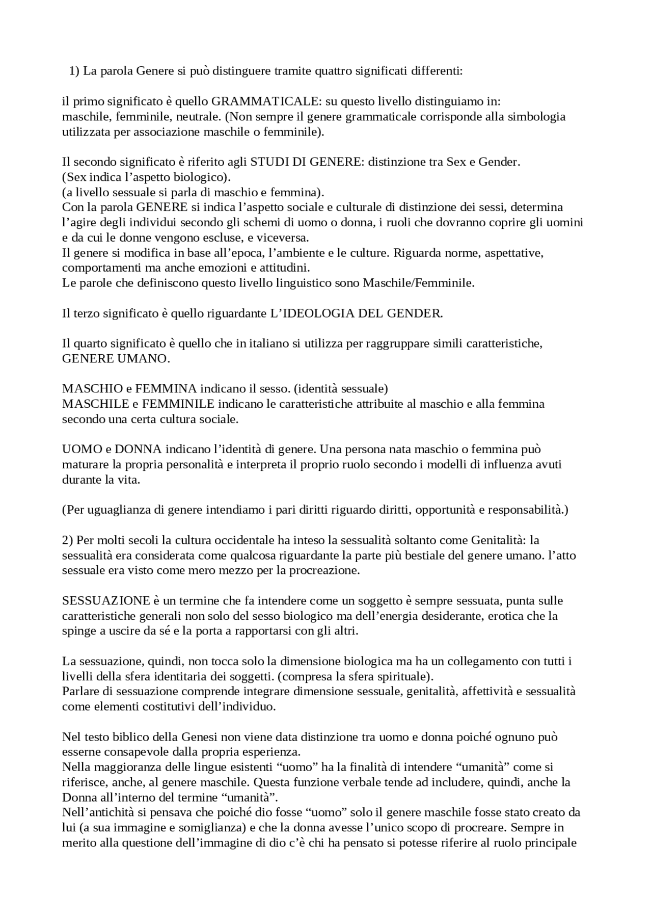 Riassunto Il Genere Di Dio Docsity